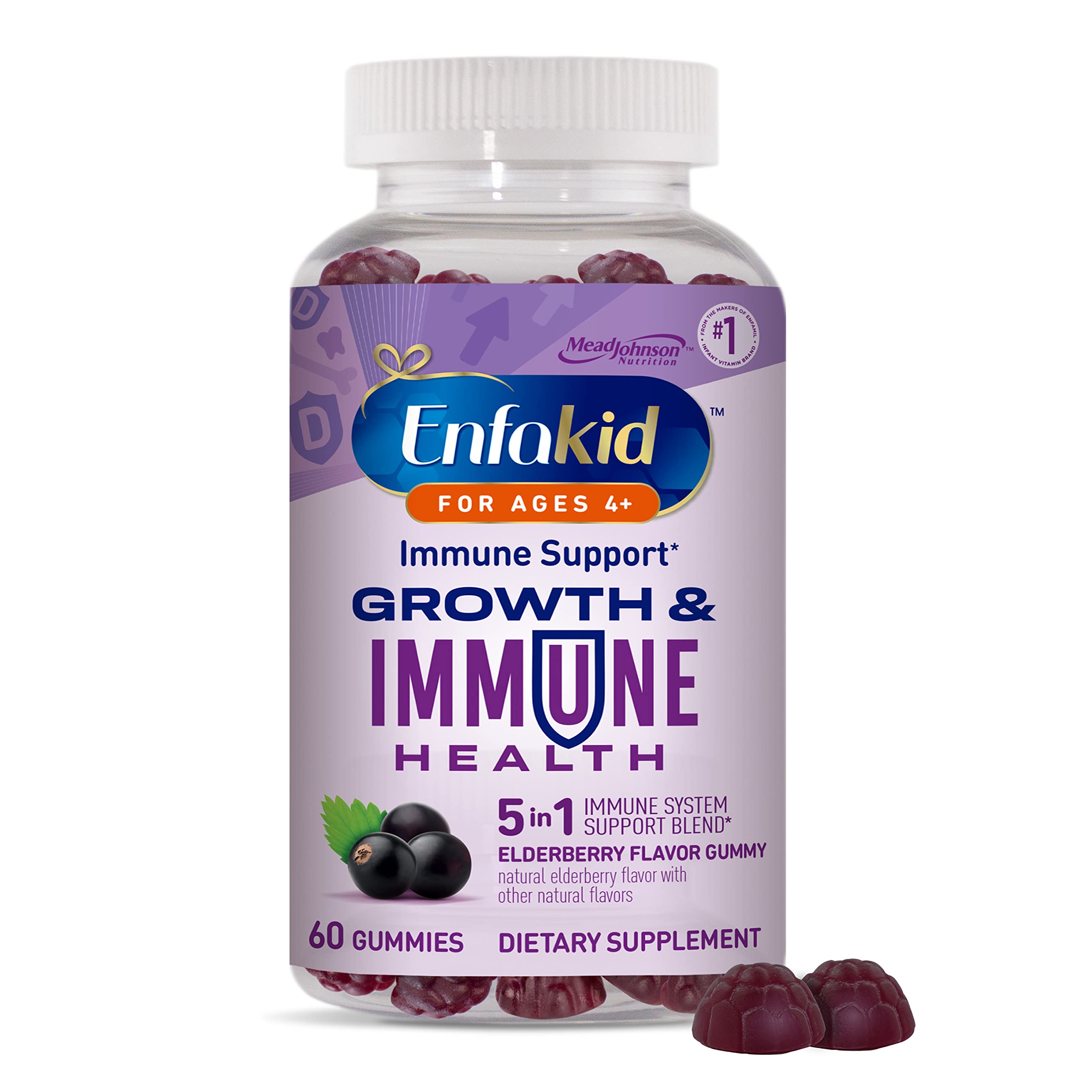Enfakid Elderberry Daily Gummy Multivitamin: Vitamin C D & E Selenium ...