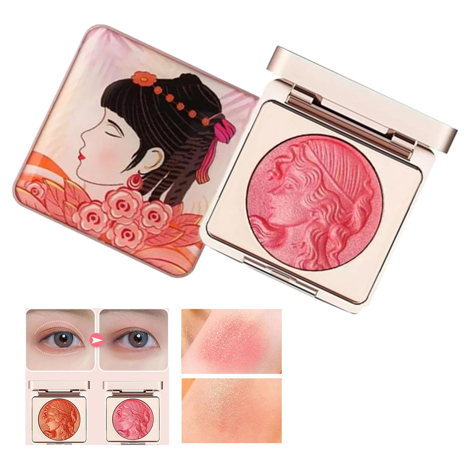 Embossed Smooth Powder Blush Palette For Cheeks Matte Face Powder Blush ...