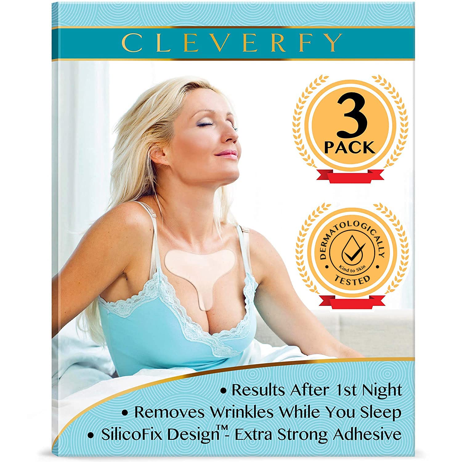 Cleverfy Chest Wrinkle Pads 3 Pack Silicone Decollete Anti Wrinkle