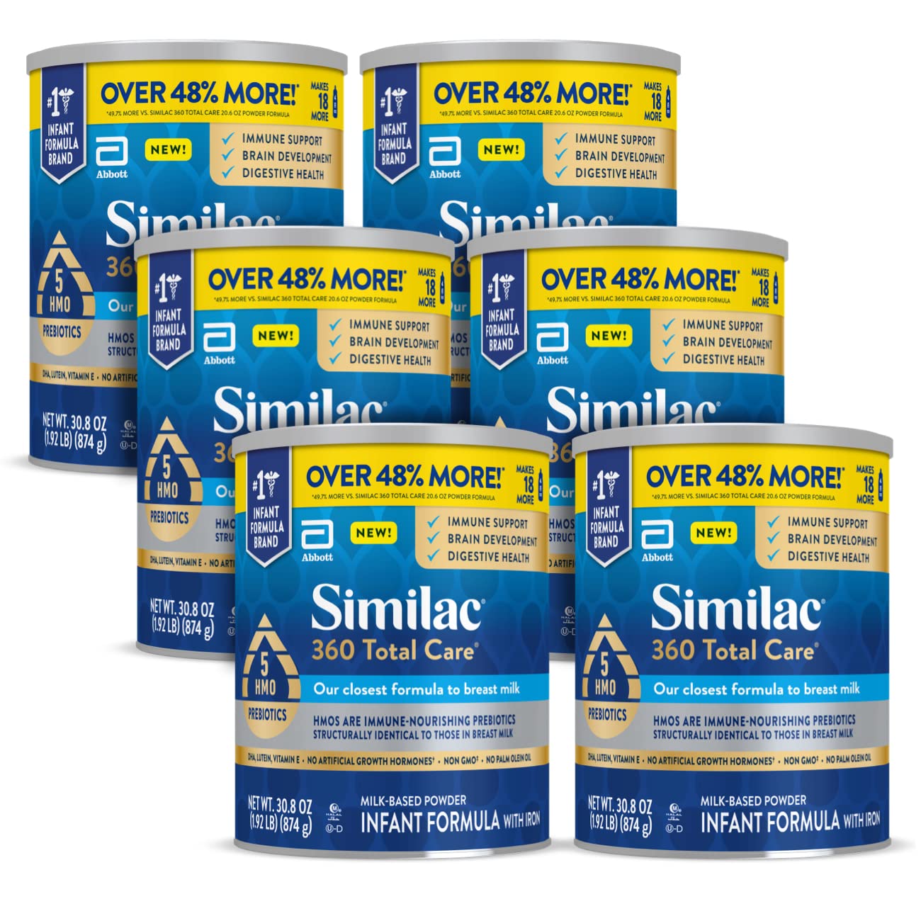 Similac 360 Total Care Infant Formula, with 5 HMO Prebiotics, Our ...