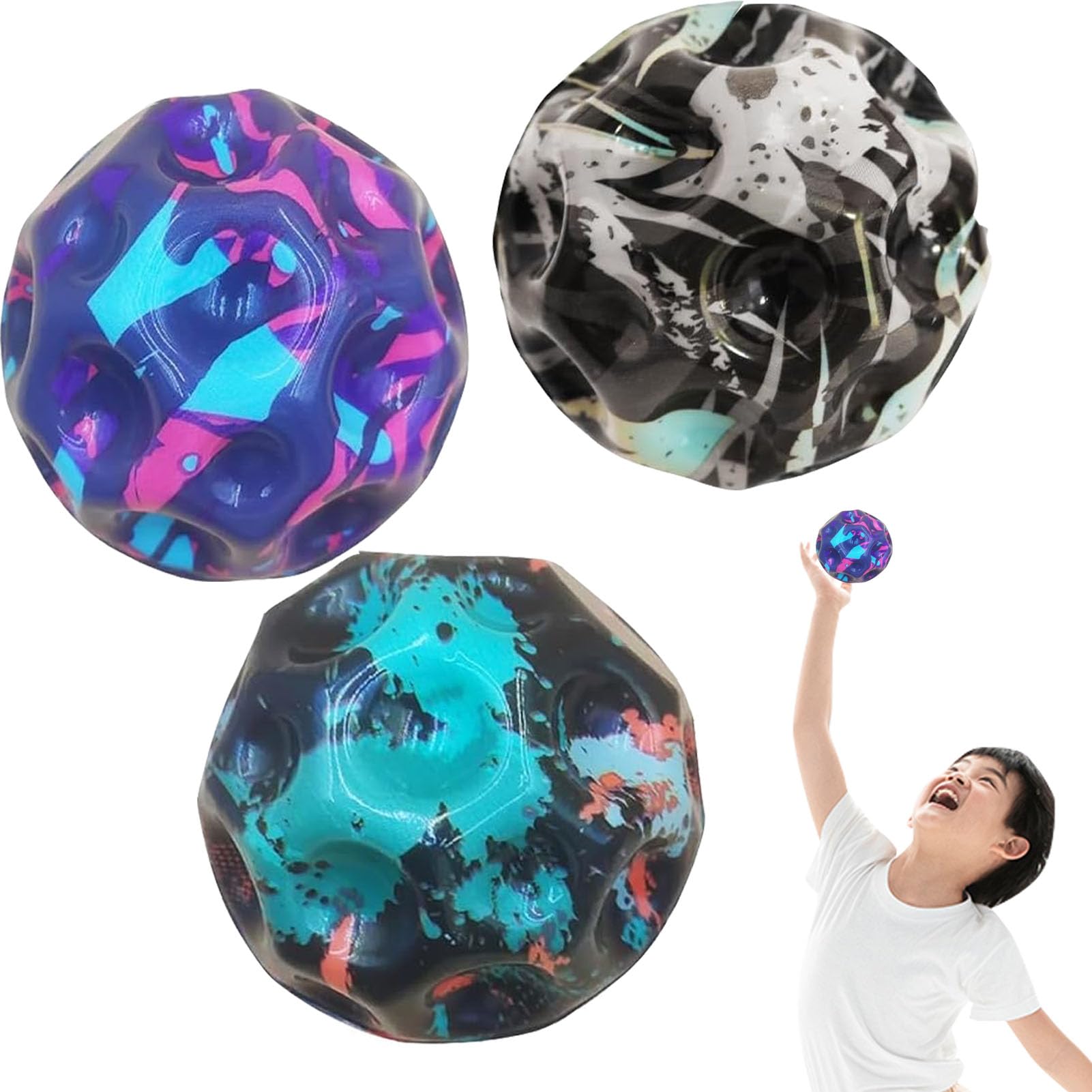 Buy Ykhsuaou 3-Piece Moon Ball Set - High Jumping Astro Bounce Balls ...