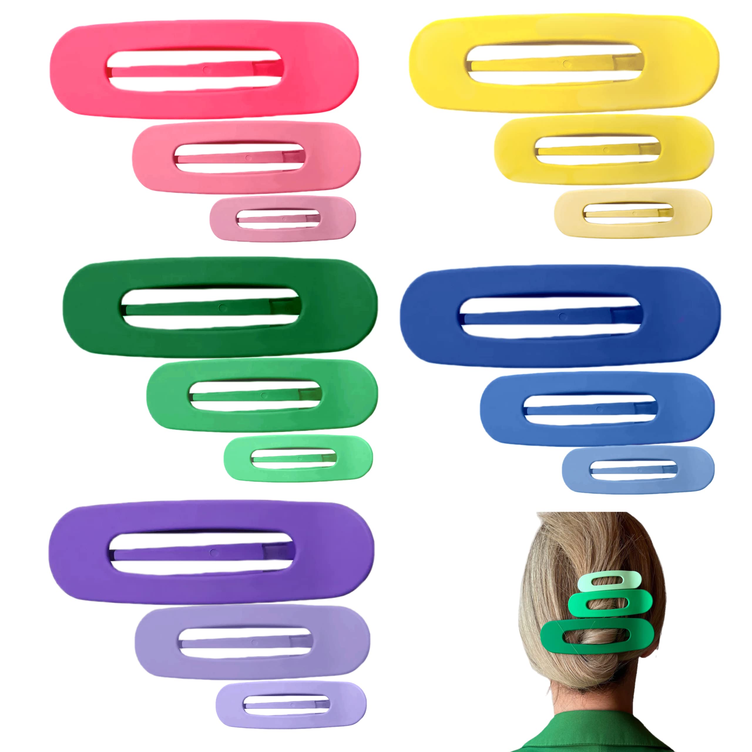 15 Pack Alligator Multicolor Hair Clips - Non-Slip Barrettes for All ...