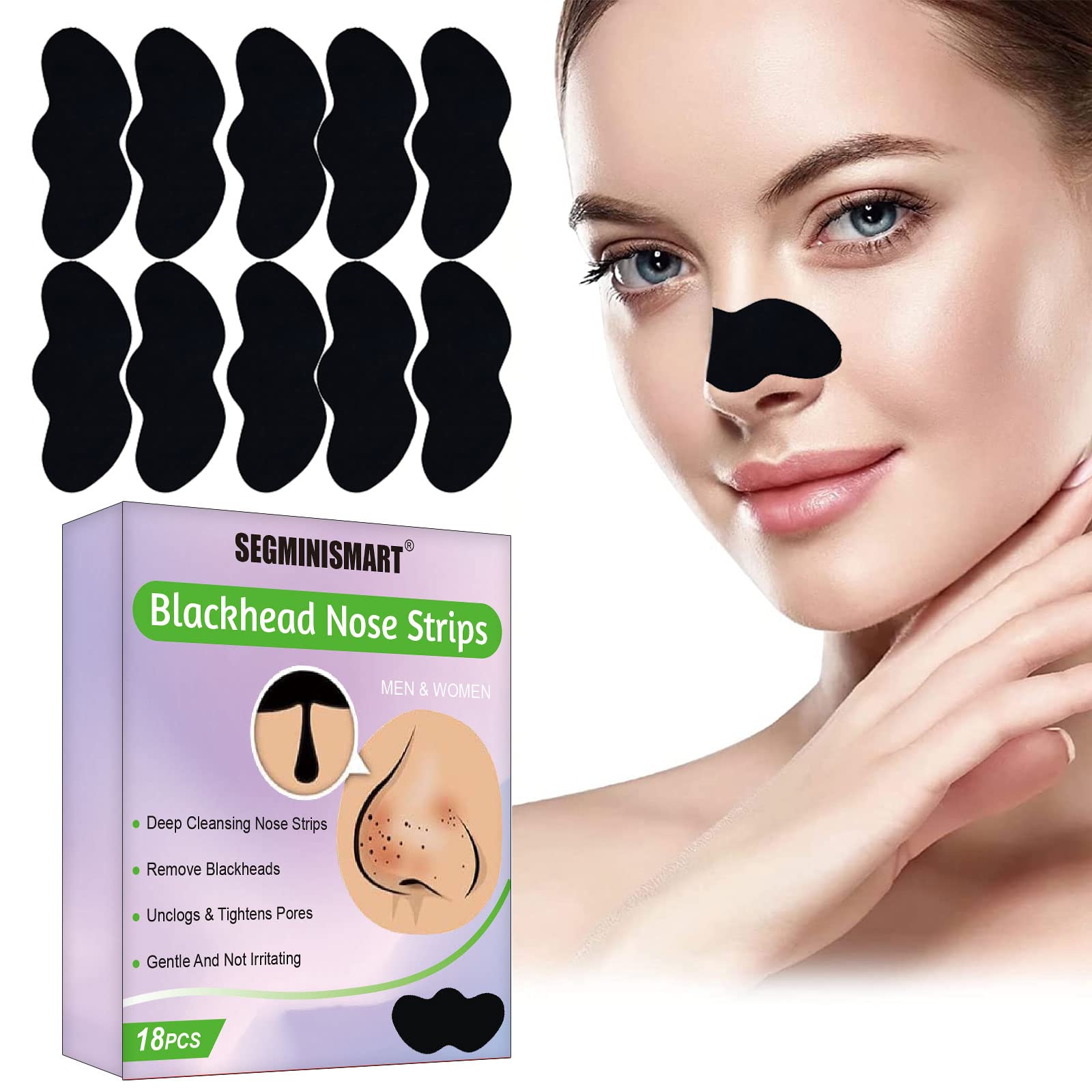 Effective Nosestripes Blackhead Clearing Strips - 18 Pore Strips for Men & Women | Remove ...