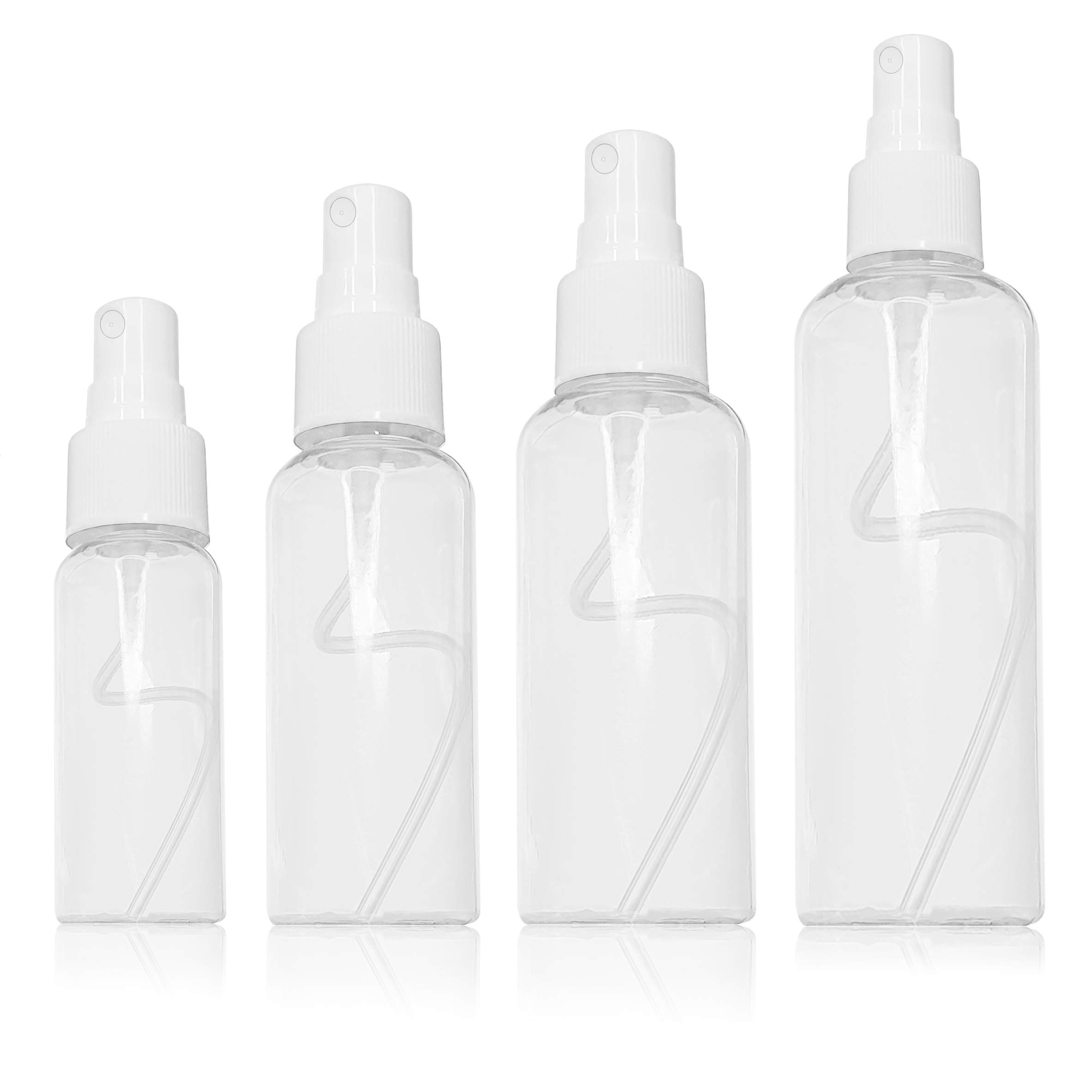 Buy Set of 4 Refillable Transparent Atomizer Spray Bottles - 25-100 ml ...