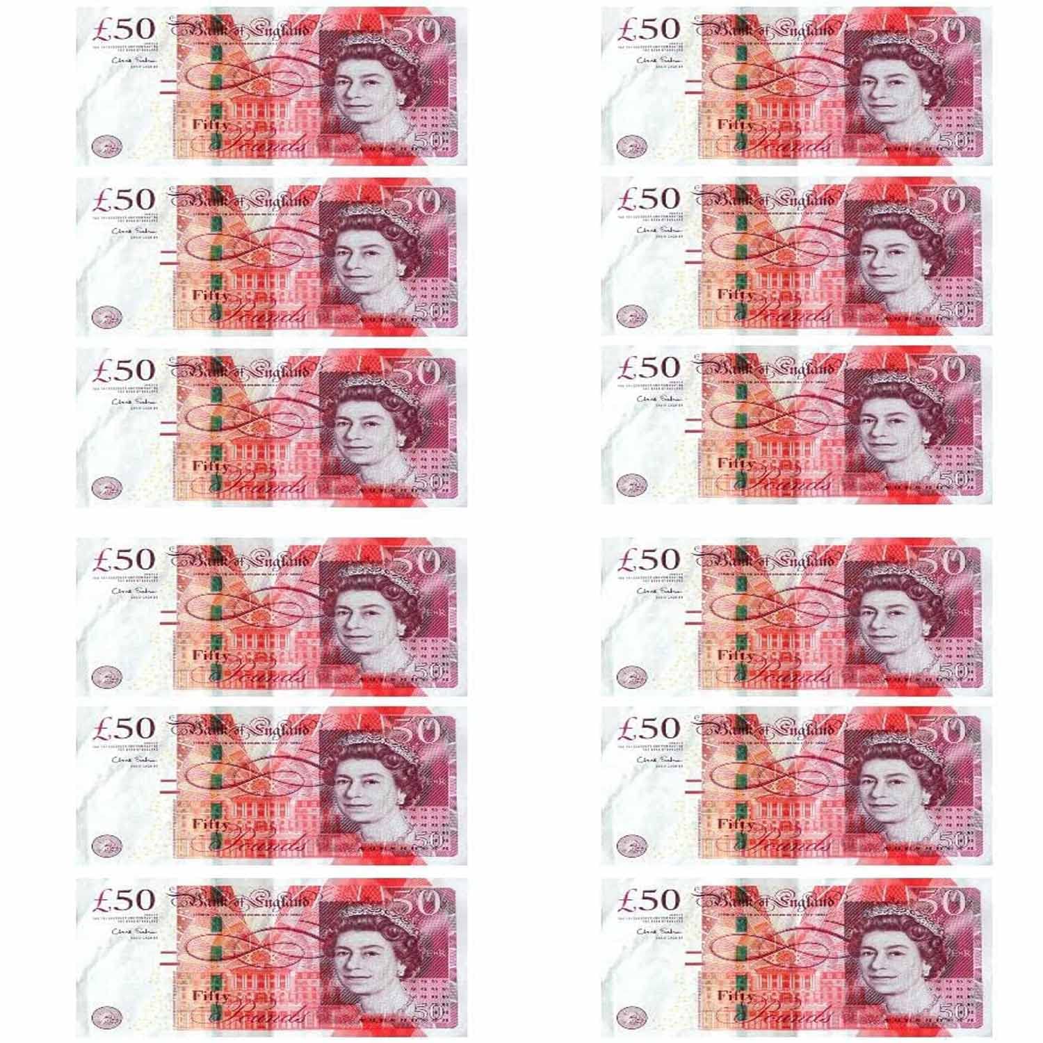 24x 50 Notes Edible Money Pounds Edible Rice Paper Cupcake Toppers ...