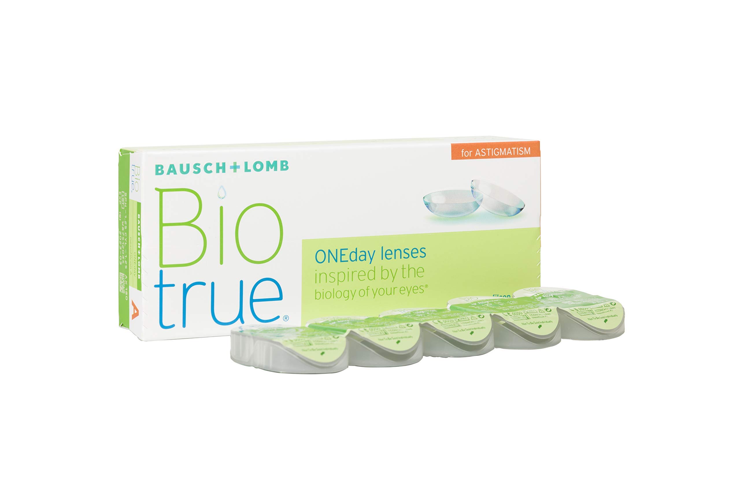 Bausch + Lomb Biotrue Daily Toric Lenses for Astigmatism - 30 Soft ...