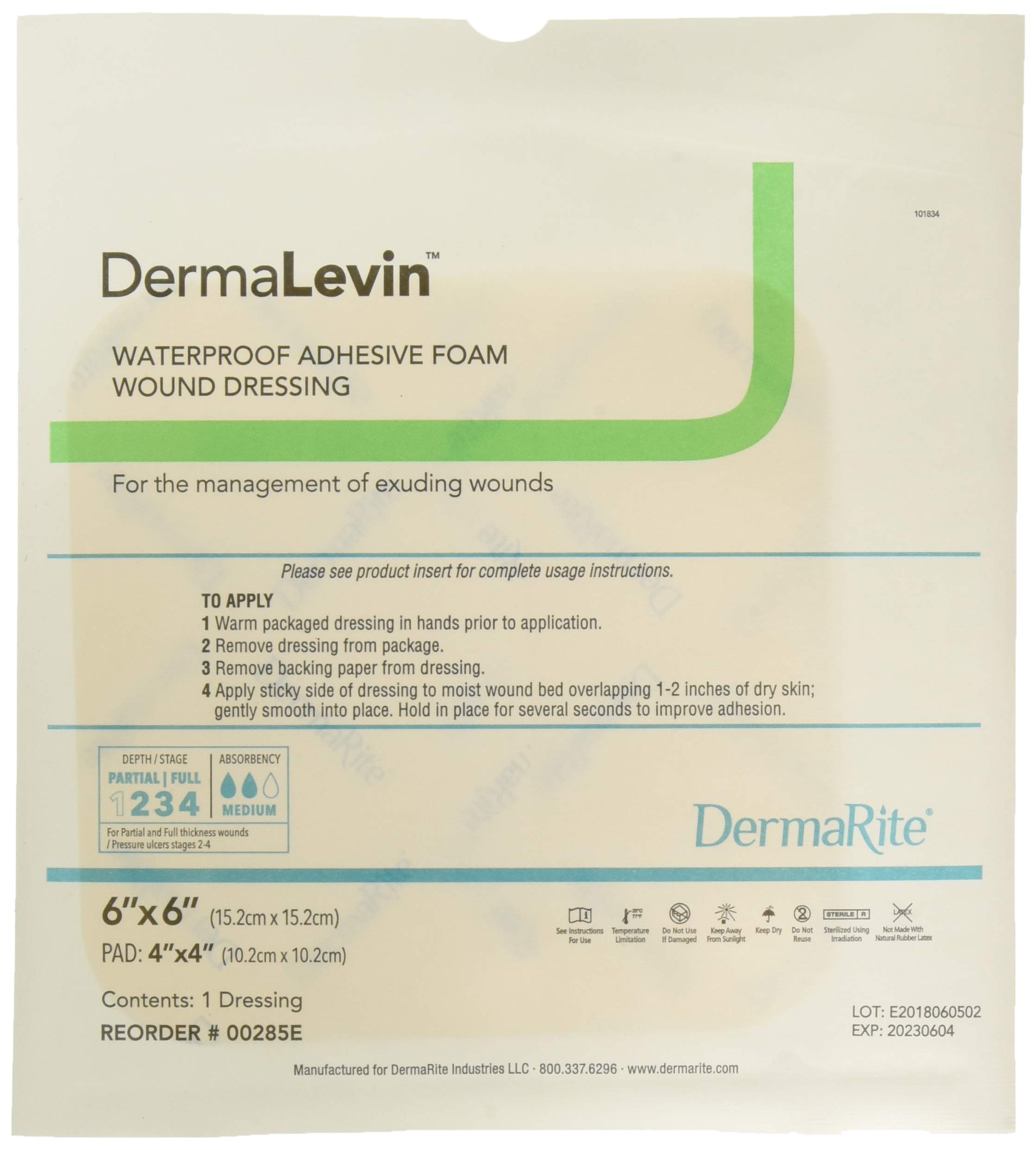 Dermarite Industries Derma Levin 6x6 10 Count