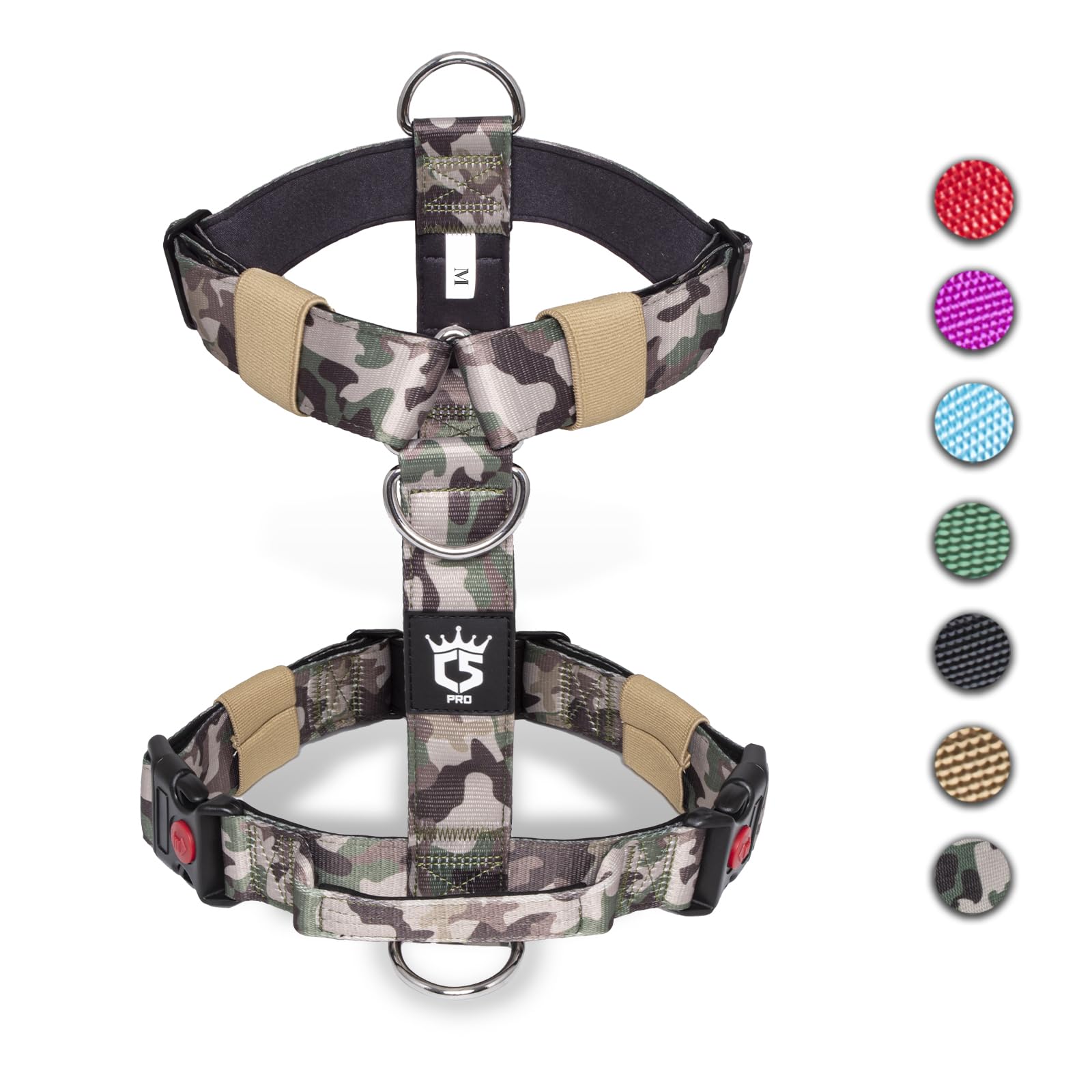 Tspro Tactical Dog Harness with Handle - Thick Padded Quick-Lock Belt ...