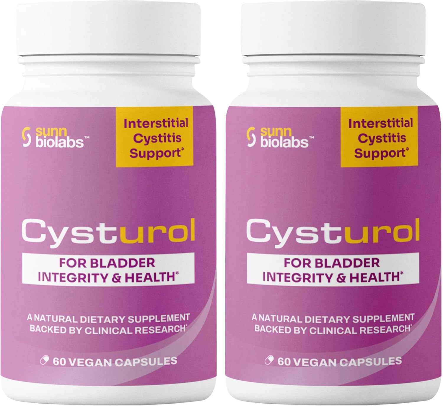 SUNN BIOLABS CYSTUROL Bladder Formula Support - Pack of 2 - 60 Vegan ...
