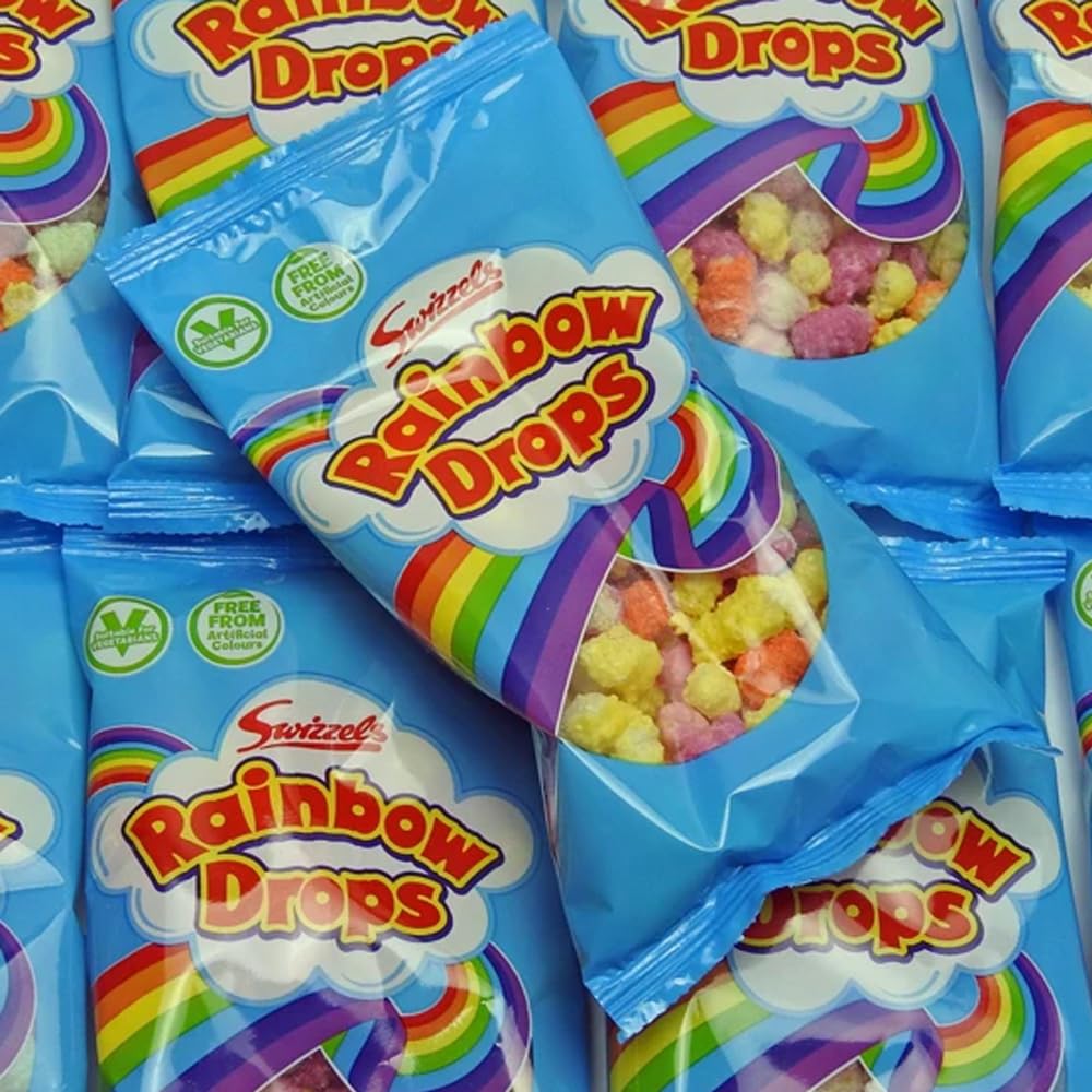 60 x Rainbow Drops 10g - Sugar Coated Puffed Maize & Rice Sweet (Full ...