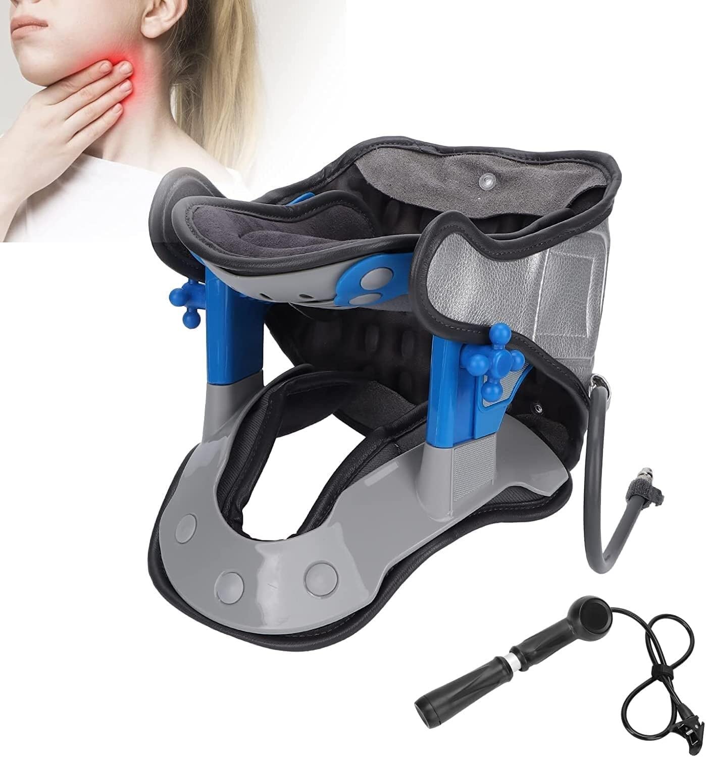 SSDDLZEQ Cervical Spine Traction Device - Inflatable & Adjustable Neck ...