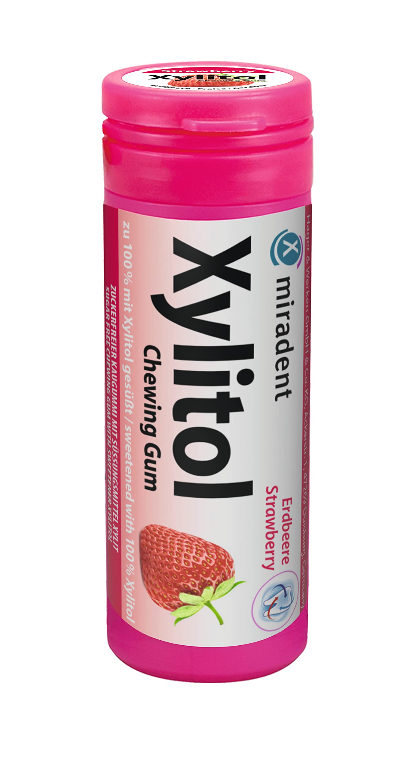 Miradent Xylitol Children's Dental Gum - Sugar-Free Vegan Strawberry ...