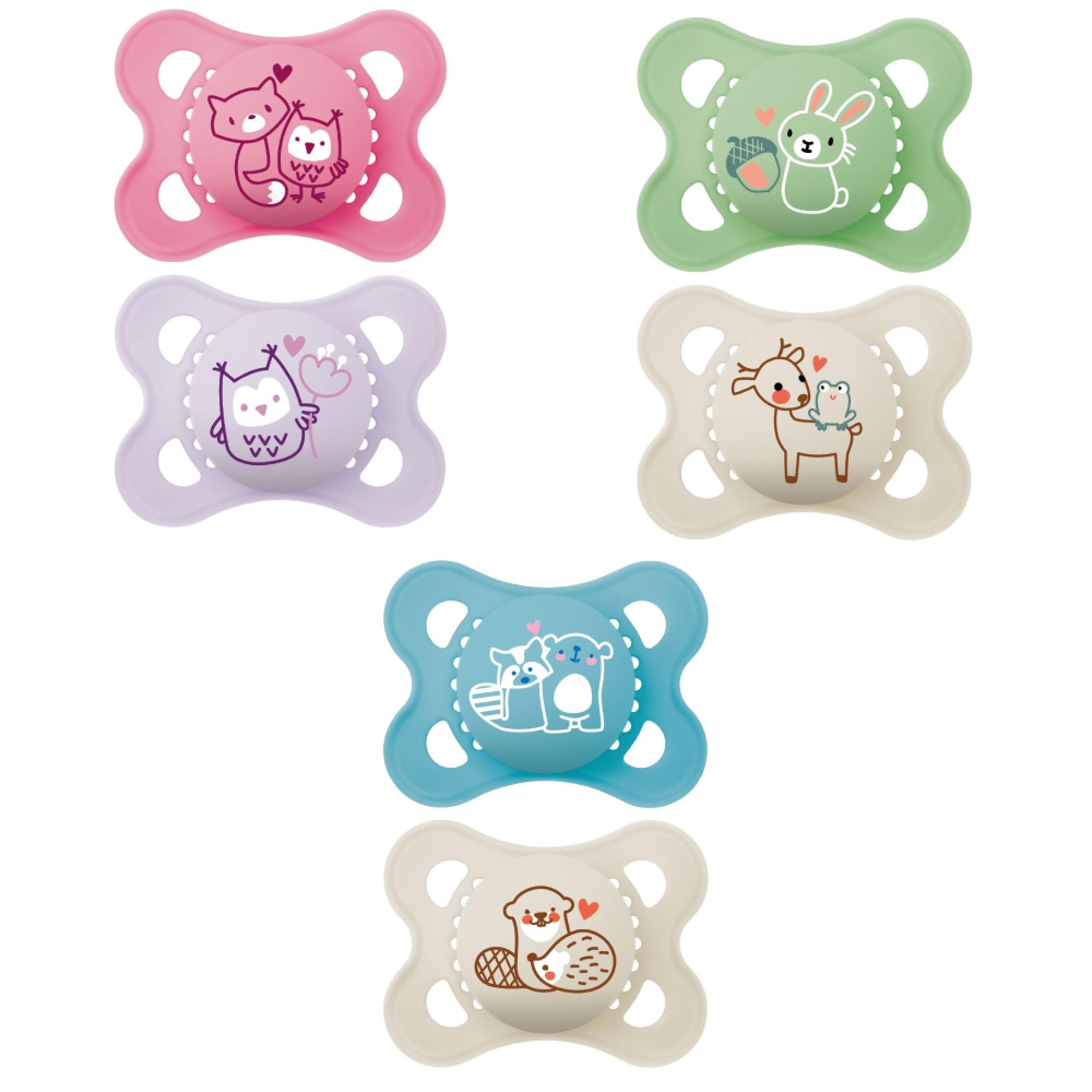 MAM Original Nature Pacifier 2-6 Months | 2 Pack - Anatomical Silicone with Sterilization Box ...