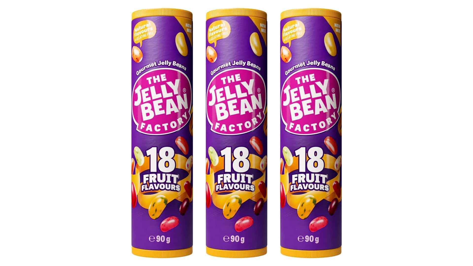 Jelly Bean Factory Gourmet Tube | 18 Fruit Mix 90g (Pack of 3) | Buy ...
