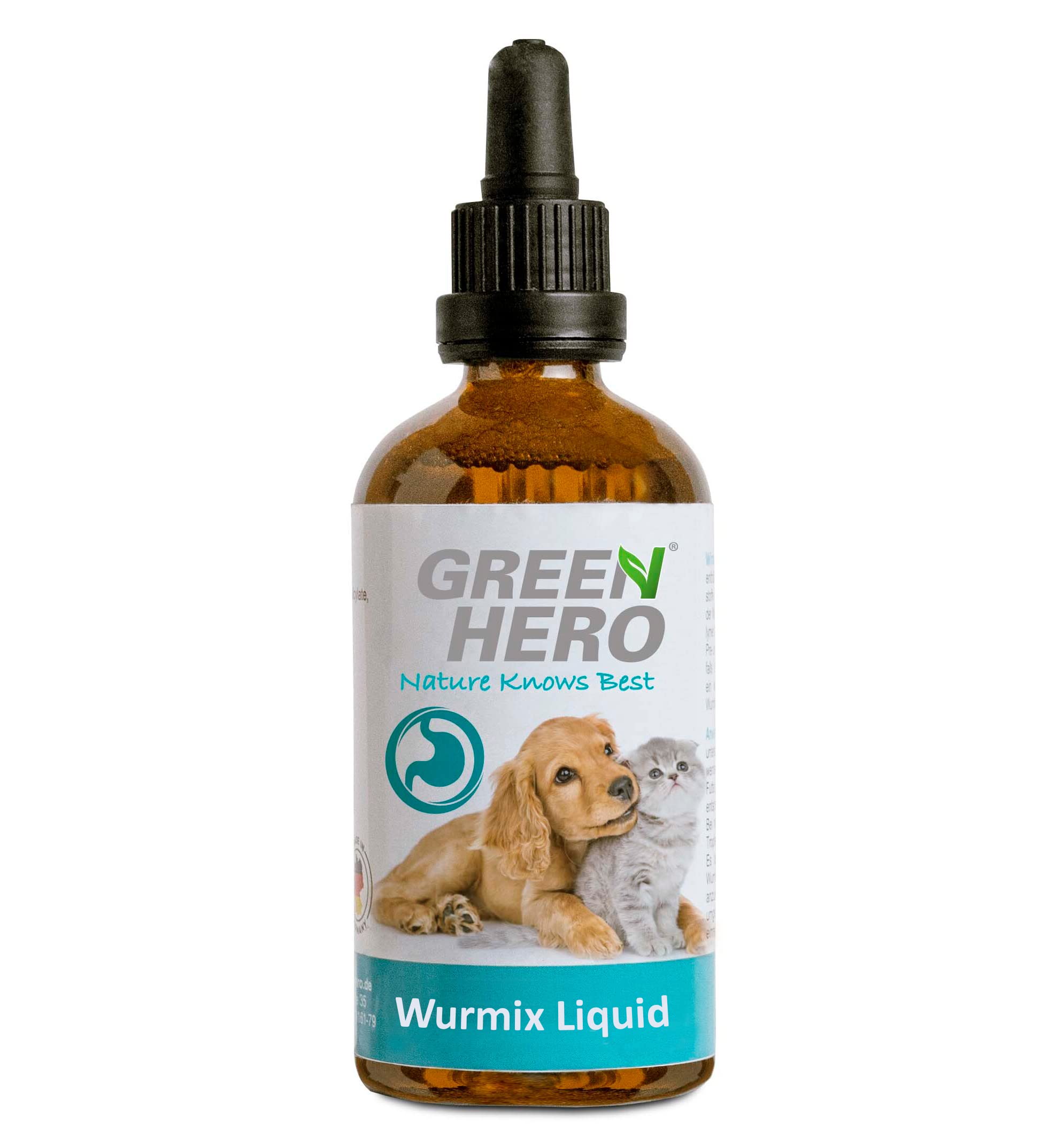 Green Hero Wurmix Liquid 100ml | Natural Worm Cure for Dogs & Cats ...