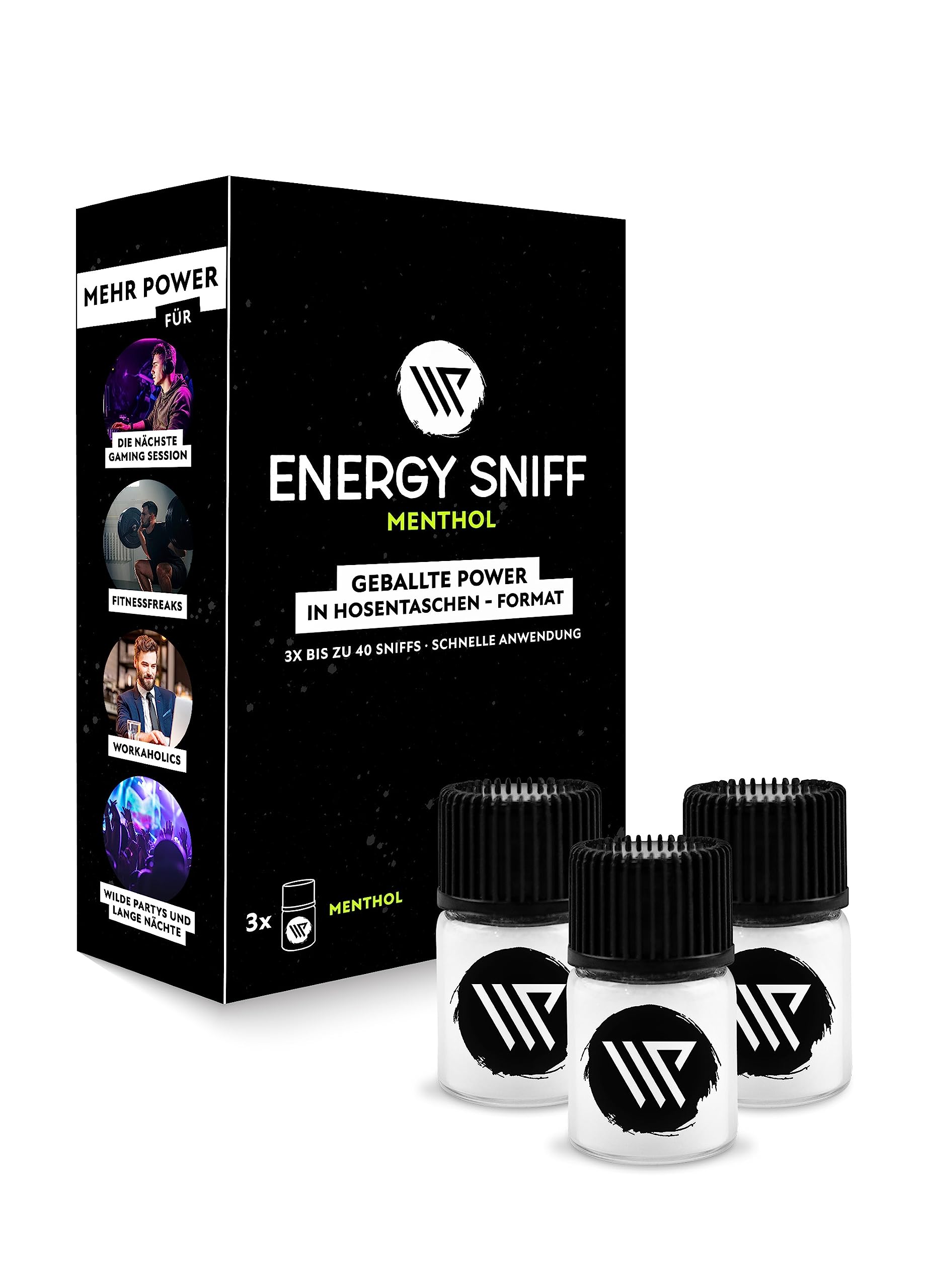 WP Energy Sniff Booster | Menthol Energy Snuff Powder 3 Pack | 2g Each | Boost Focus & Energy ...