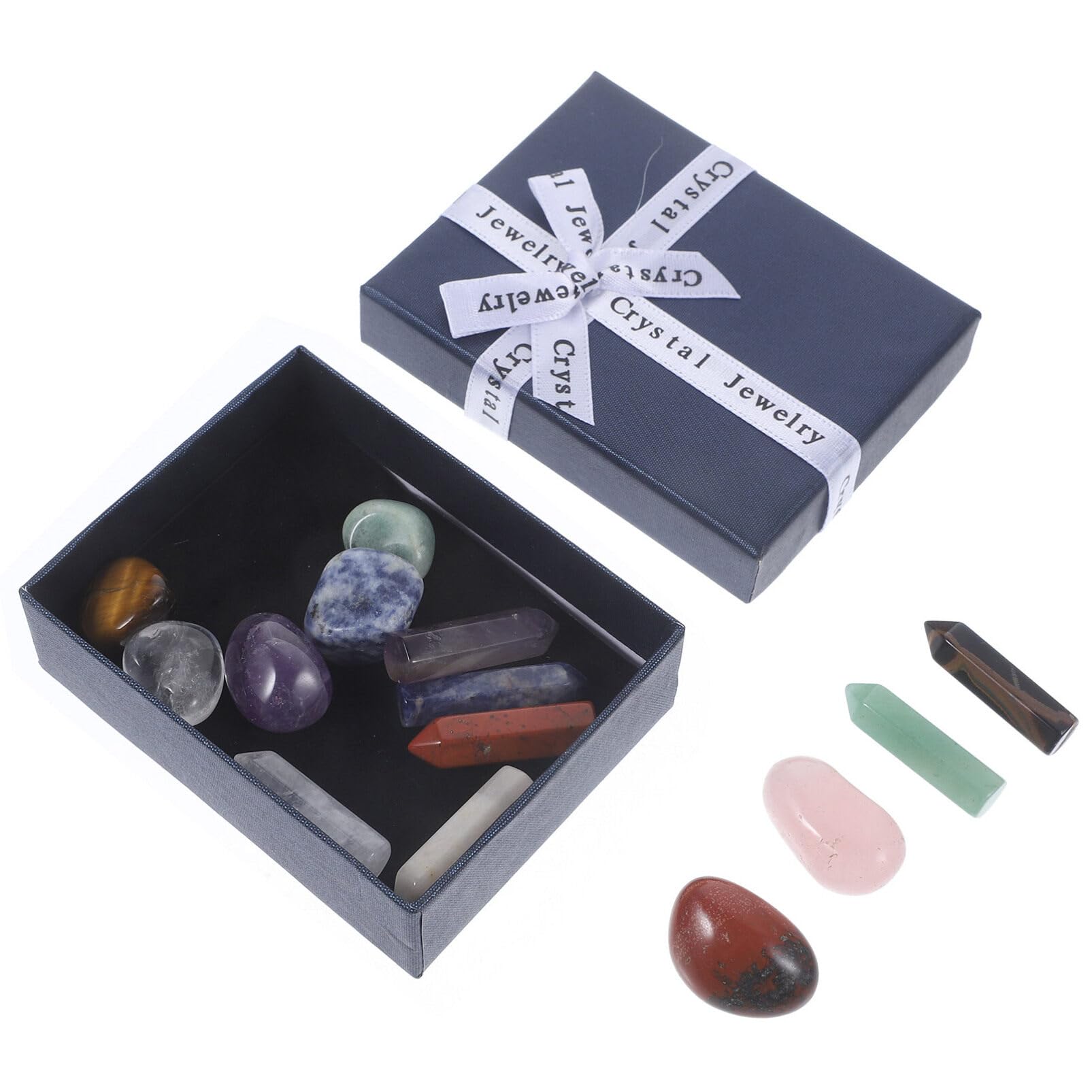 IPLUSMILE Chakra Amethyst Quartz Crystal Set - Natural Gemstones for ...
