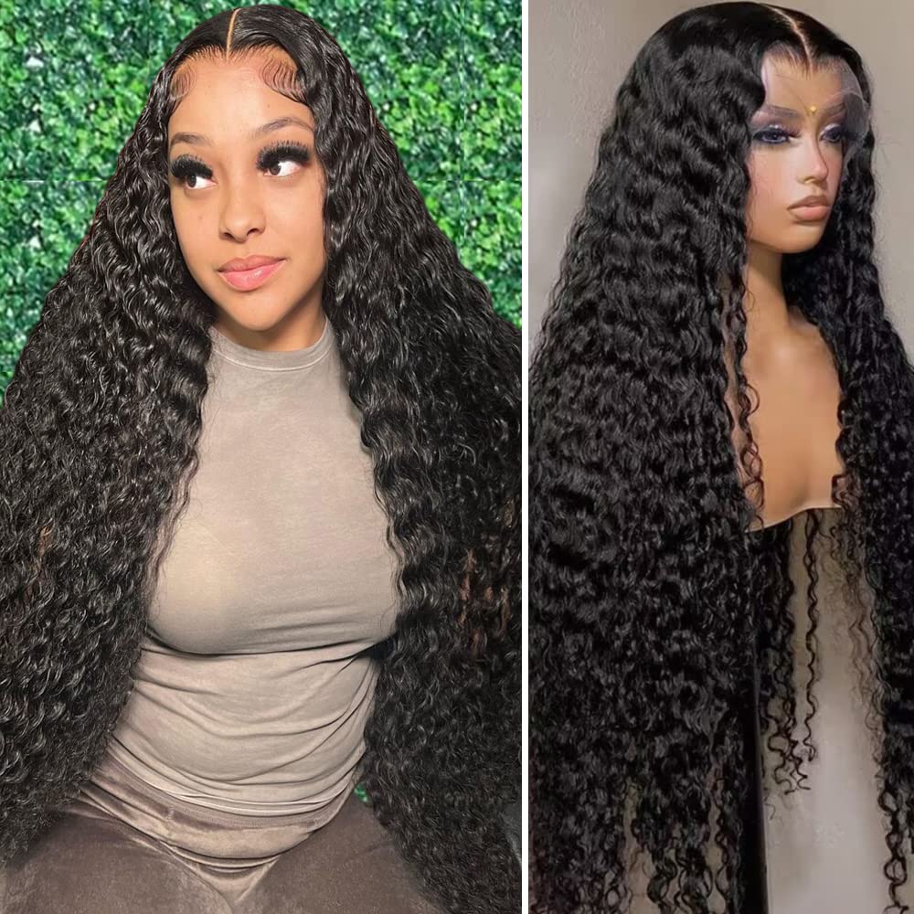 34 Inch Deep Wave HD Lace Front Wig | 180% Density Glueless Human Hair ...