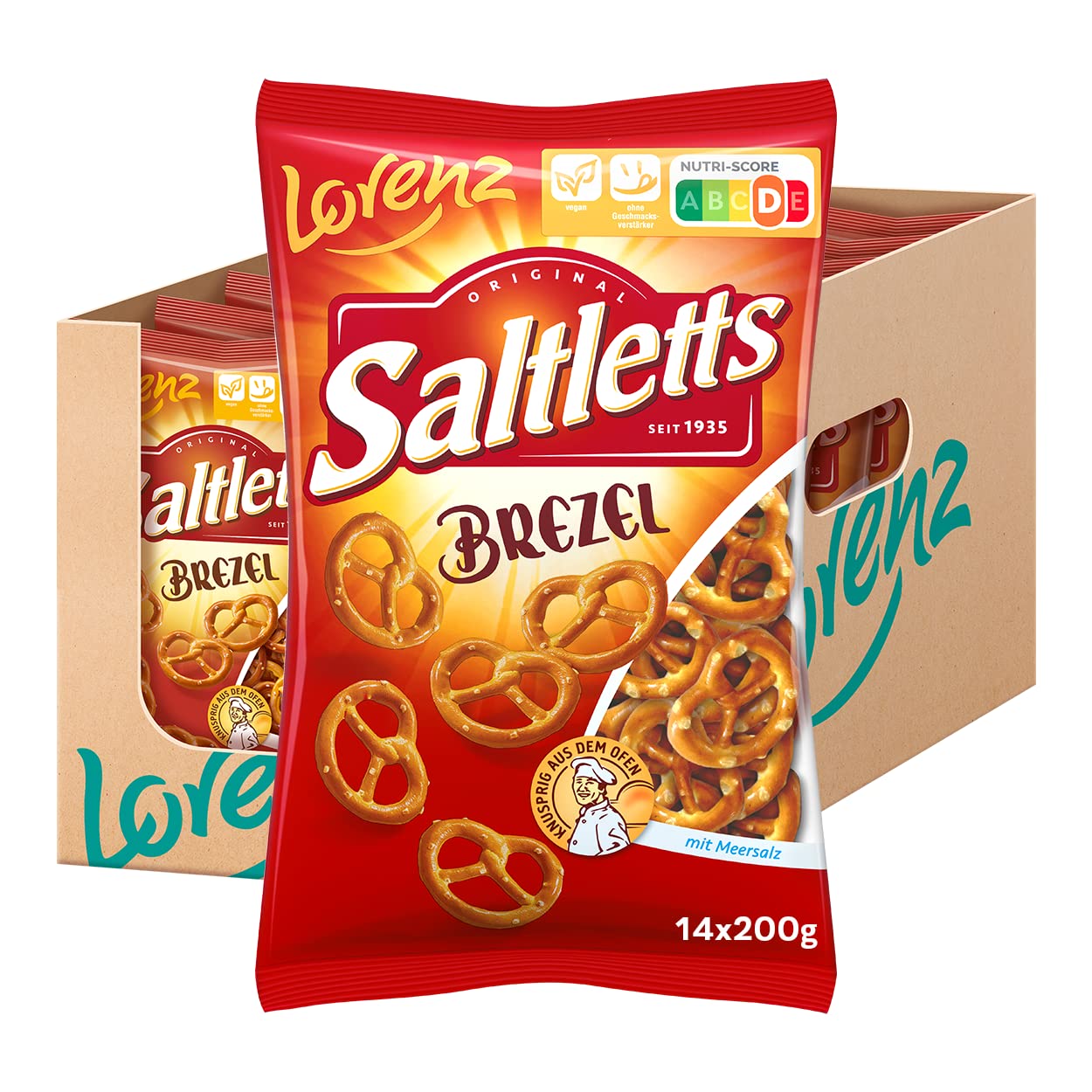 Lorenz Snack World Saltletts Pretzels - 14x200g Bulk Pack | Crunchy ...