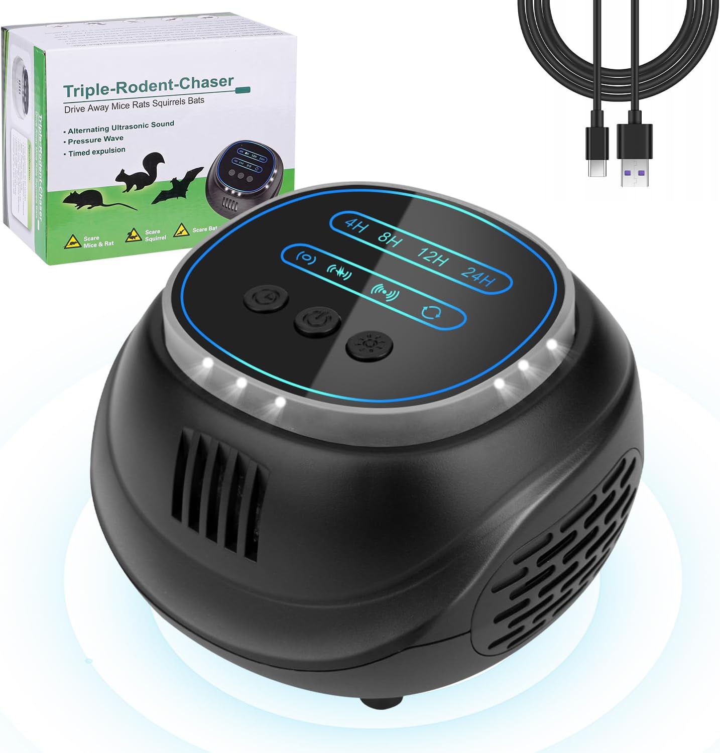 Jadyon 360° Ultrasonic Mouse Repellent with Ultrasound Ultrasonic ...