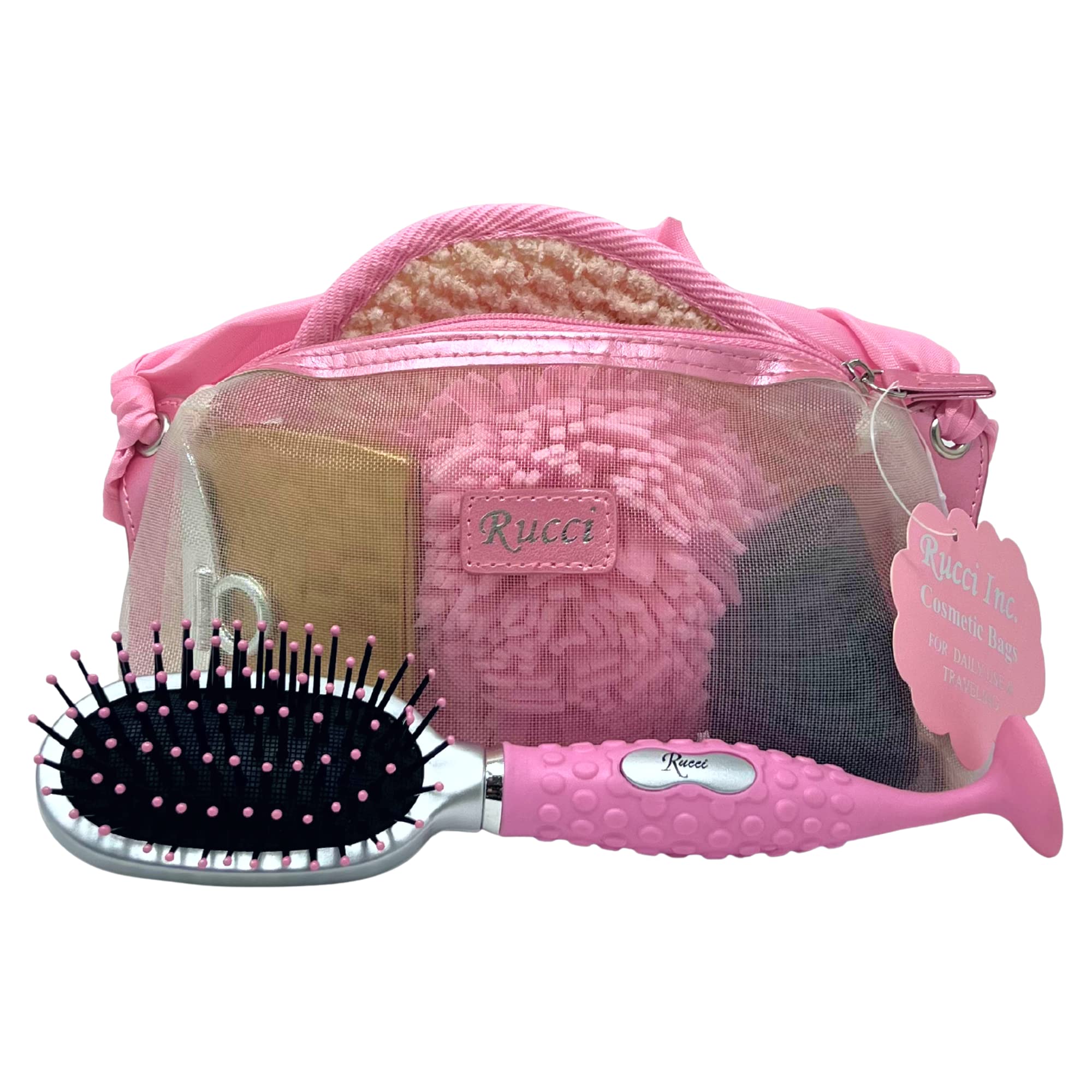 Rucci Bath Set With Eva Sponge Ballwhite Compact Mirrorpink Massage Padpumice Stoneoval