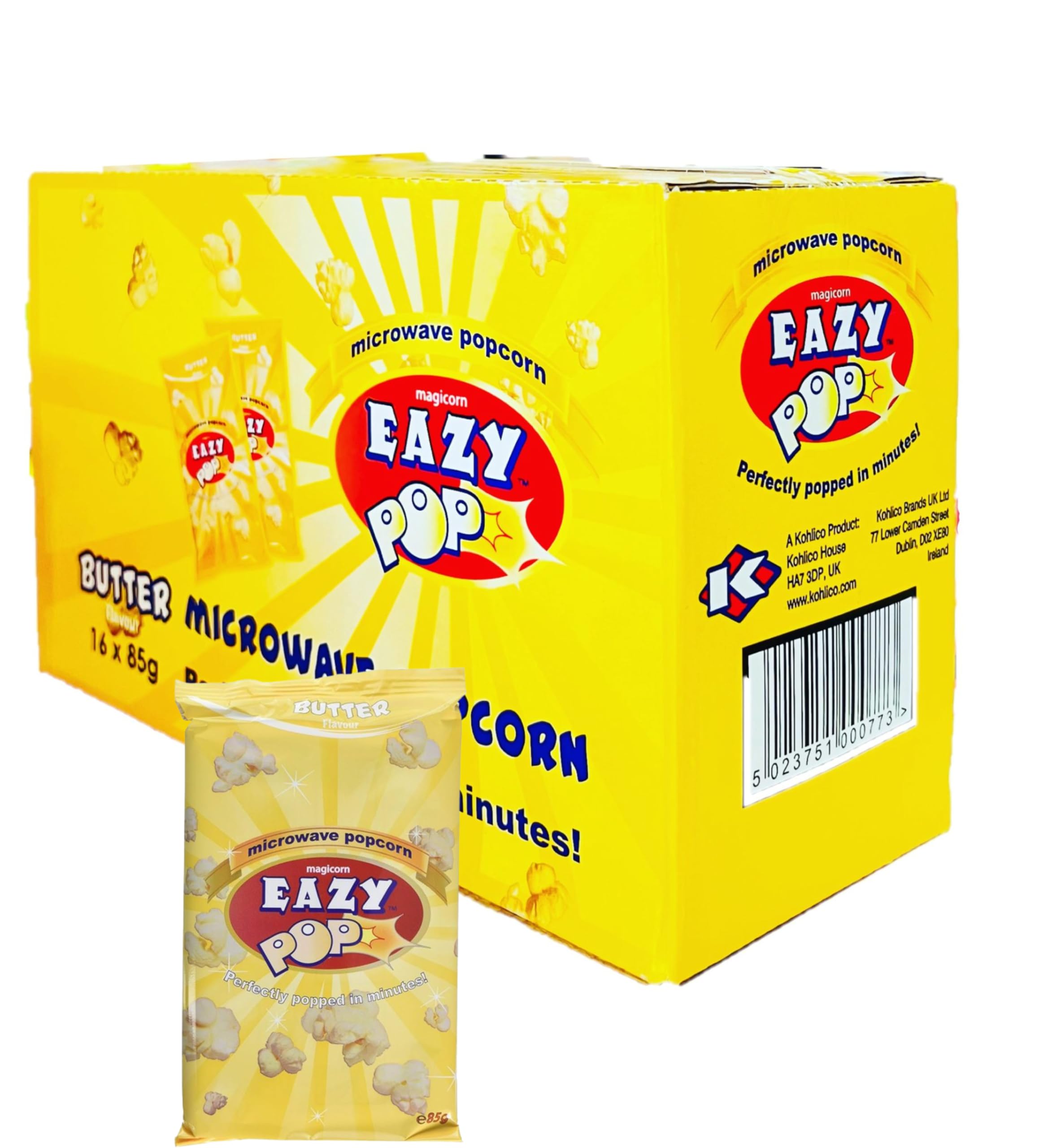 Magicorn Eazypop Microwave Popcorn Butter Flavour 16X85G Pack ...