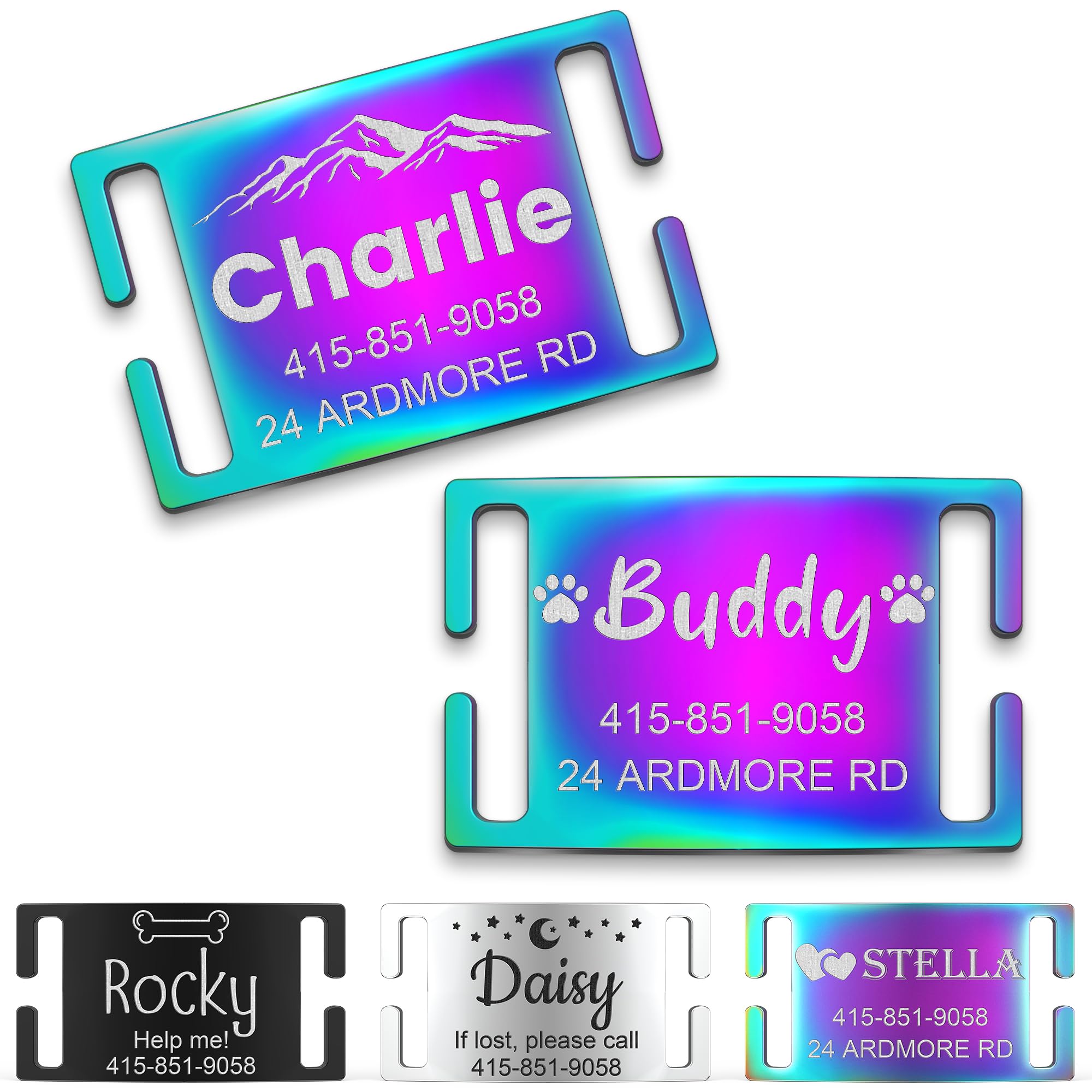 Gisurey Personalized Dog Tag - Engraved Durable Noiseless Design & Easy ...