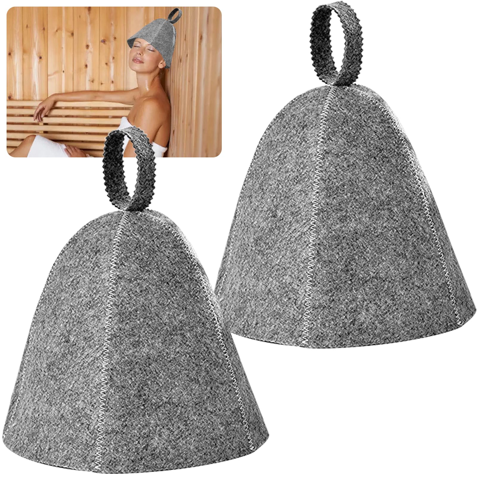 Buy AMDZGLB Sauna Hat - 2 Pieces Felt Sauna Cap for Men & Women ...