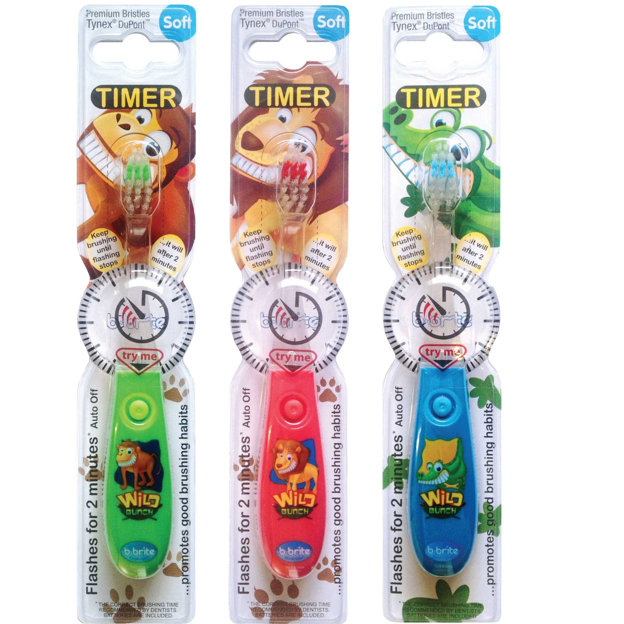 Children's Battery Powered Toothbrush with Flashing Timer - Pack of 3 ...