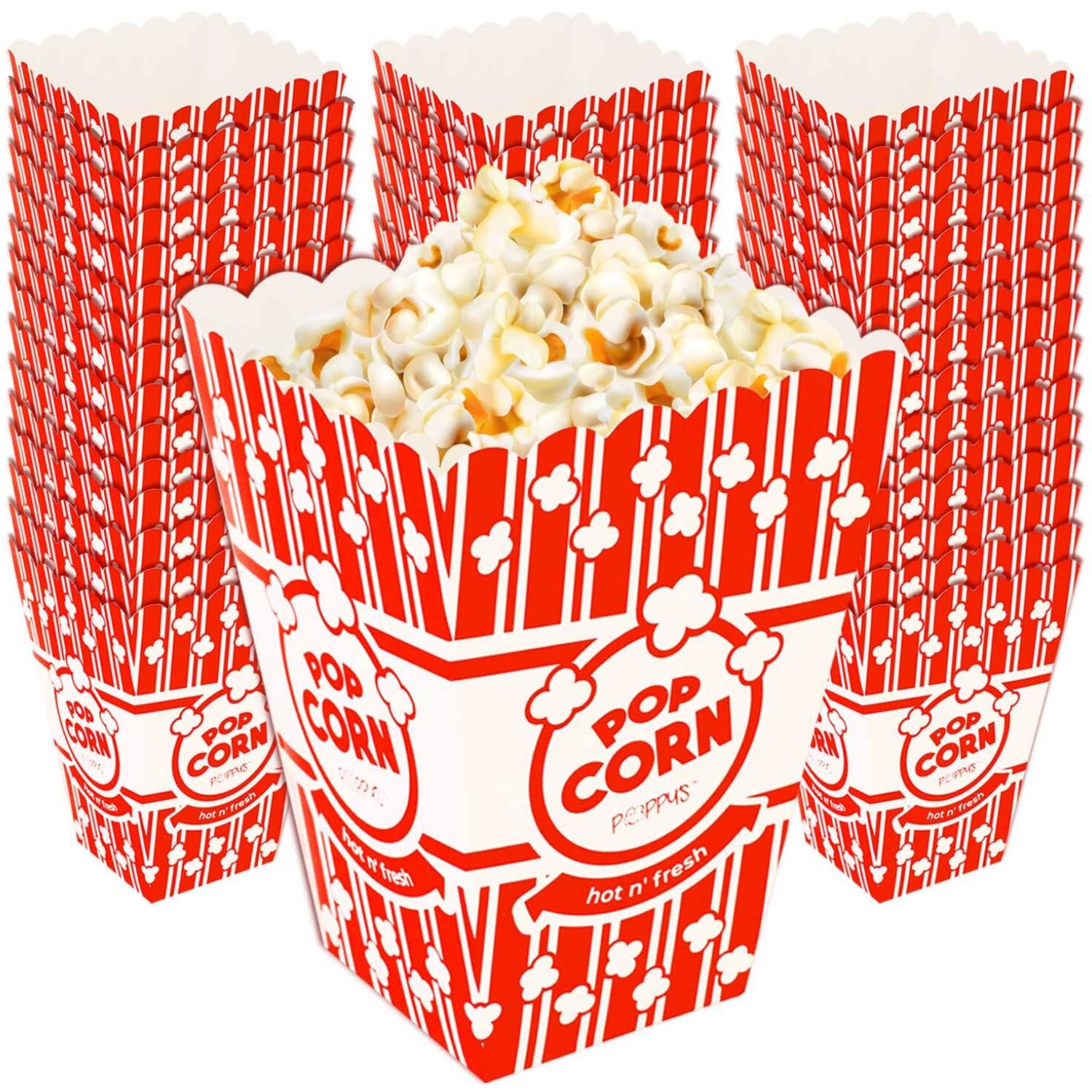 Poppy's Small Popcorn Boxes 200 Pack 30 Oz Concession-Grade Popcorn ...