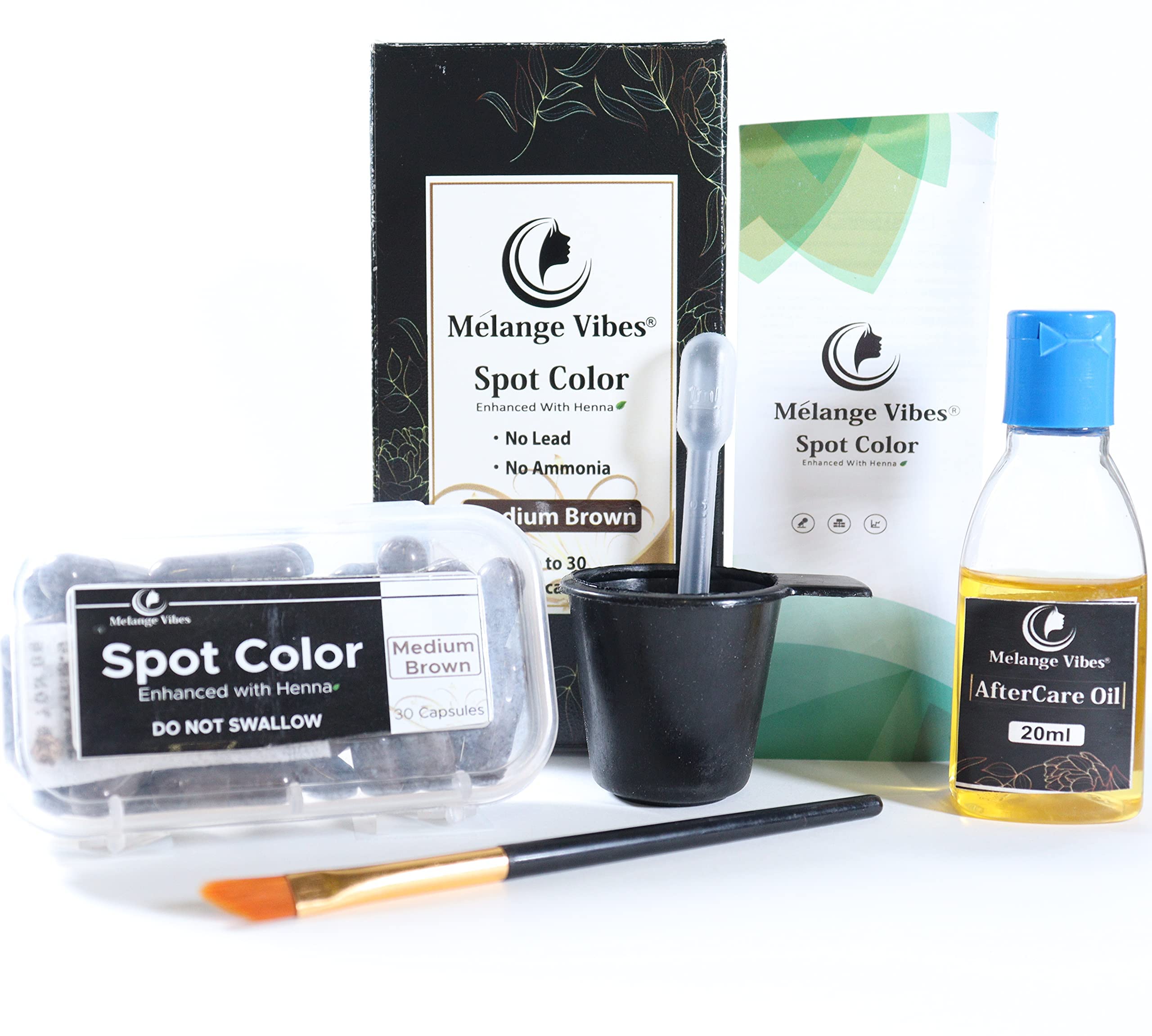 Melange Vibes Eyebrow Henna Pack - Professional Eyebrow Tinting Kit for ...