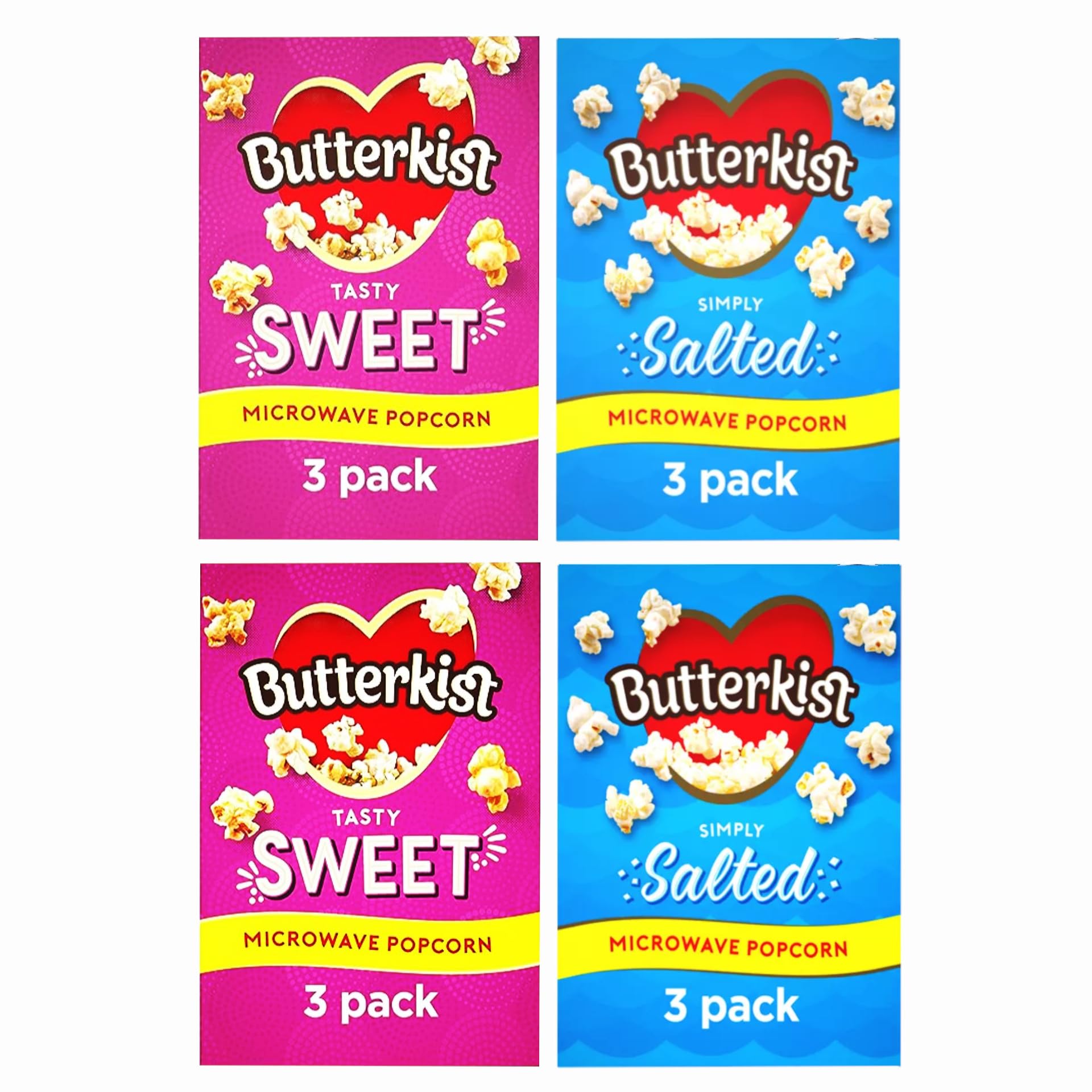 Butterkist Microwave Popcorn Variety Pack - 12 x 60g Sachets - Sweet ...