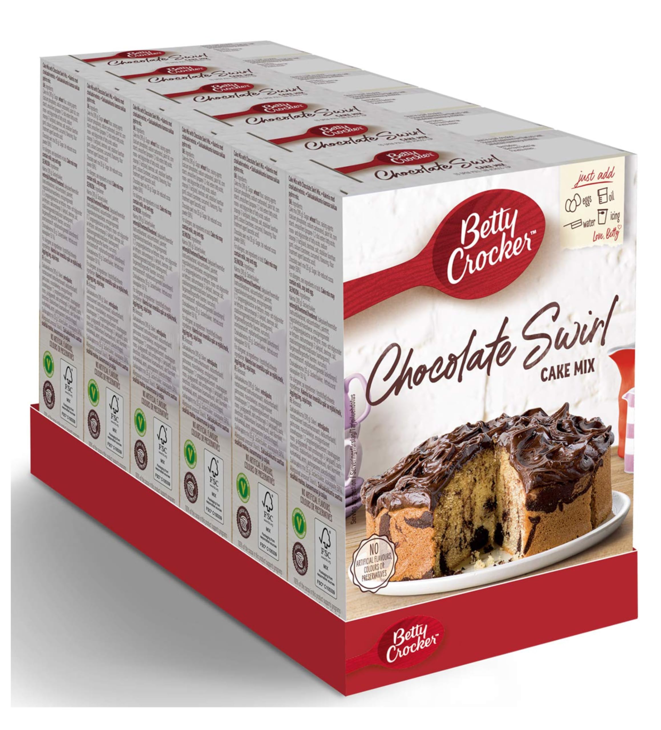 Betty Crocker Chocolate Swirl Cake Mix 6X425g | Buy Now with Express ...