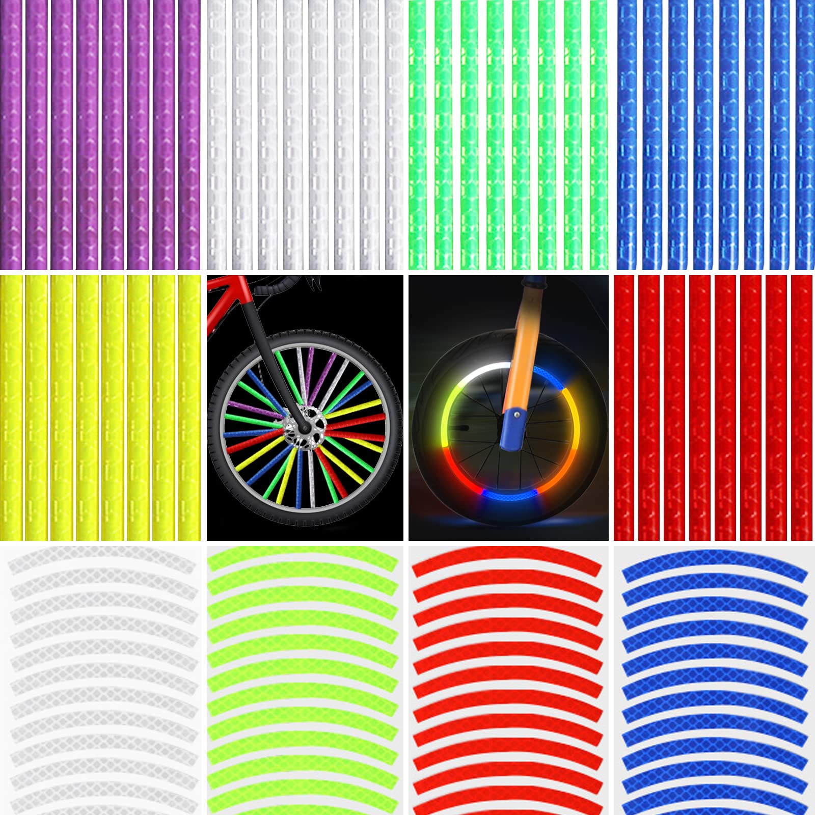 Ruijie Spoke Reflectors Bike Set - 72 Pieces Reflective Stickers for ...