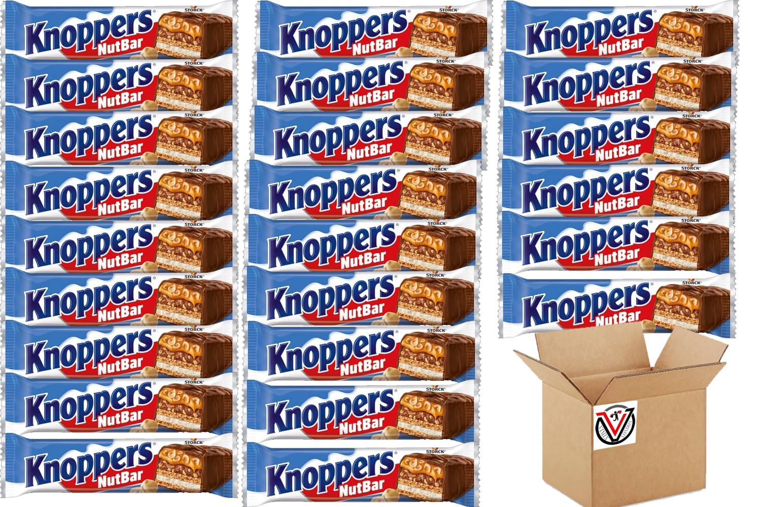Knopers NutBar Wafer Bar with Milk- and Nougat Cream Filling and Milk ...