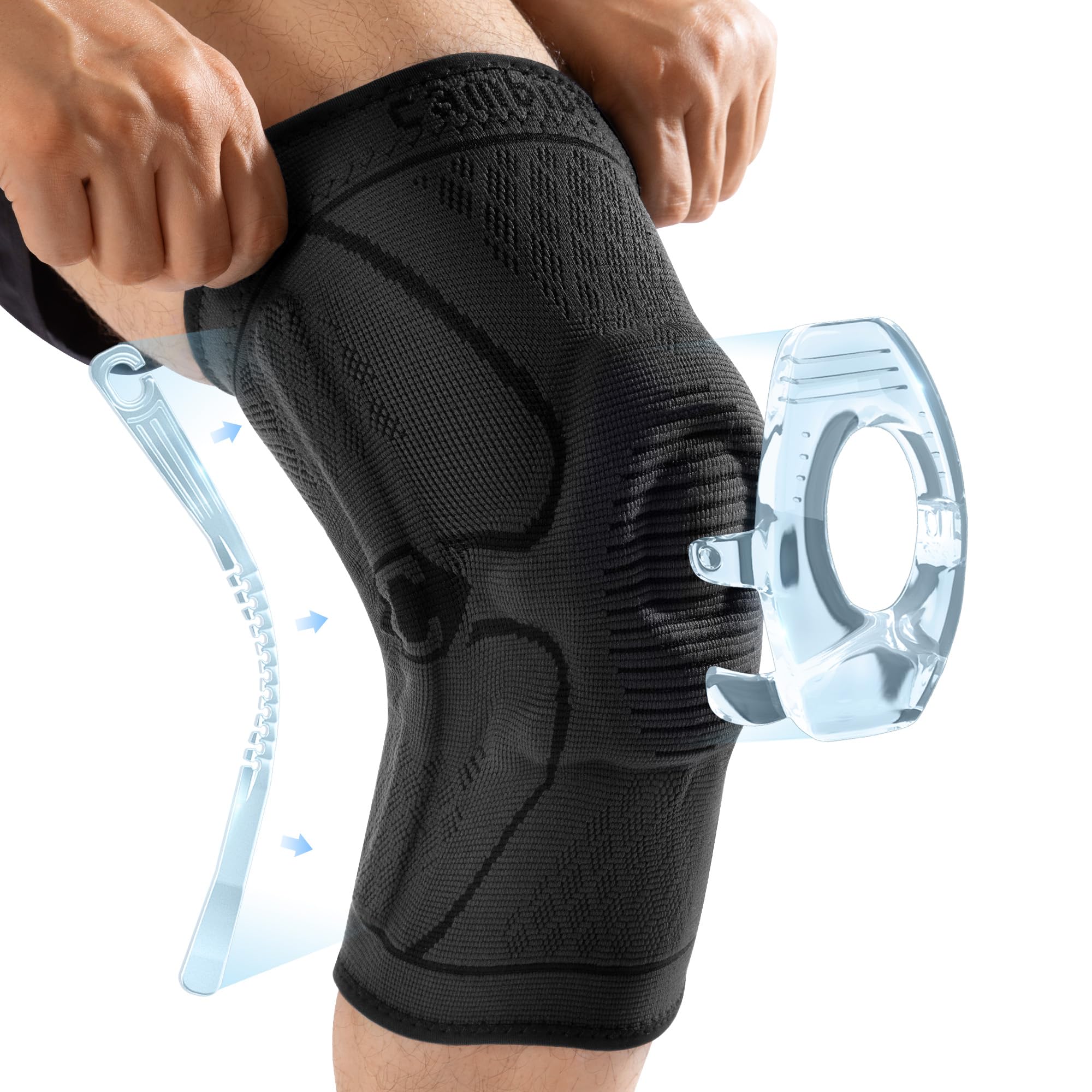Buy Cambivo Knee Brace for Men - Compression Bandage with Stabilizers ...