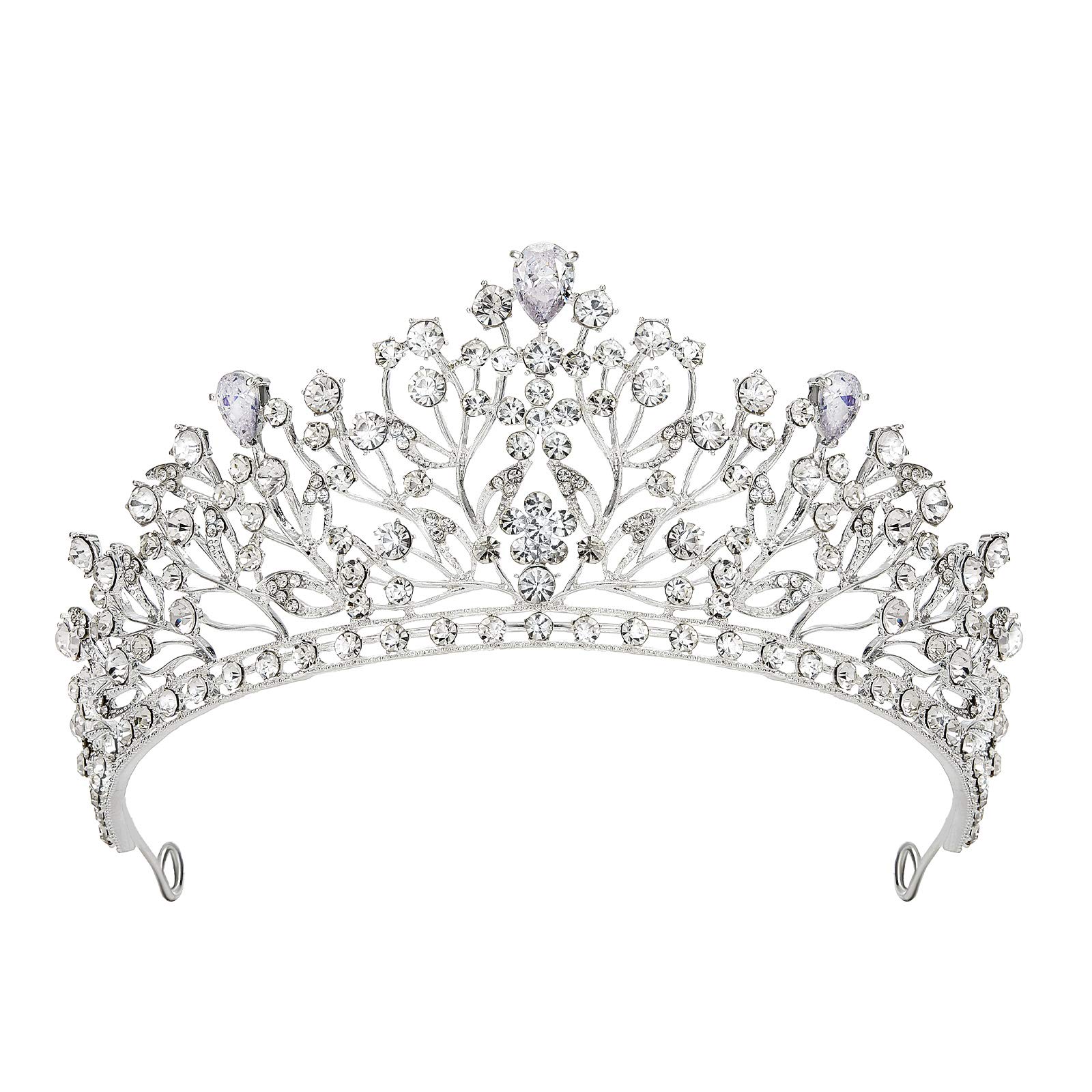 Aw Bridal Crystal Wedding Tiara And Crown For Women Silver Rhinestone