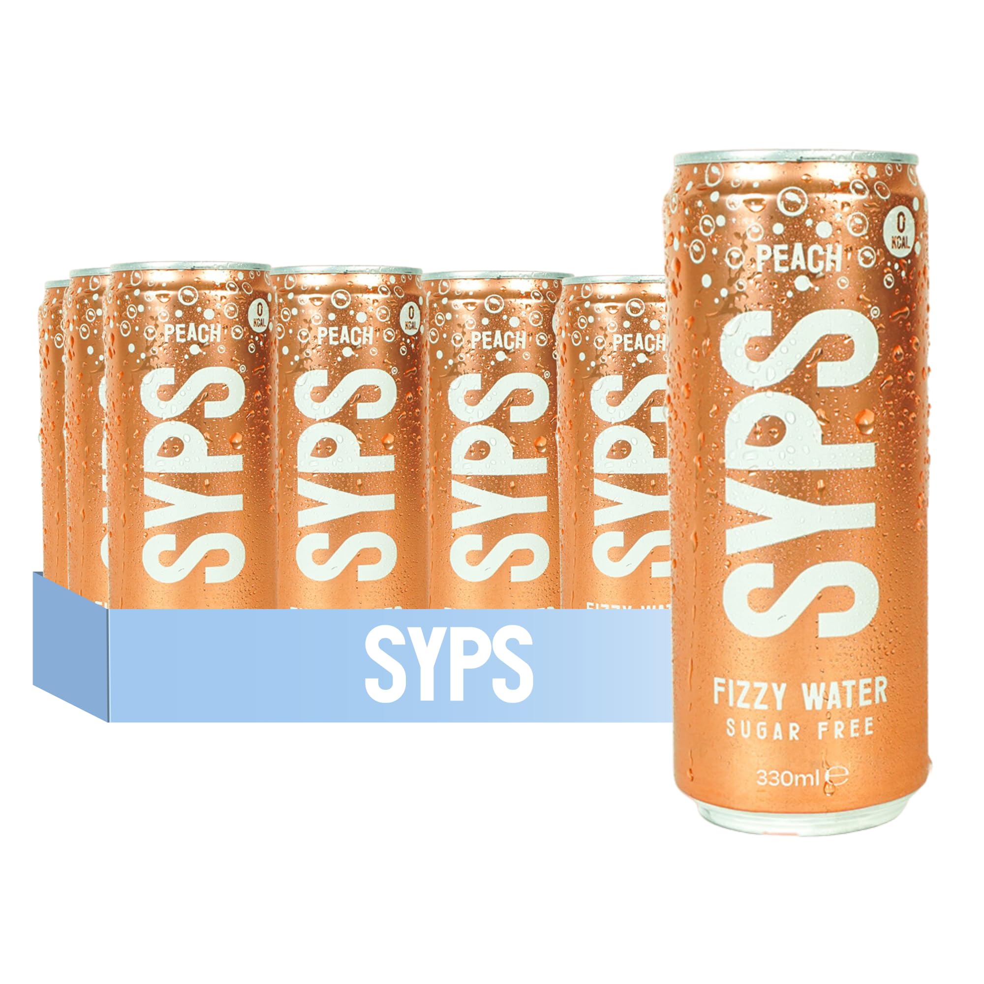 SYPS Peach Fizzy Water 0 Calories Sugar-Free Flavoured Sparkling Water ...