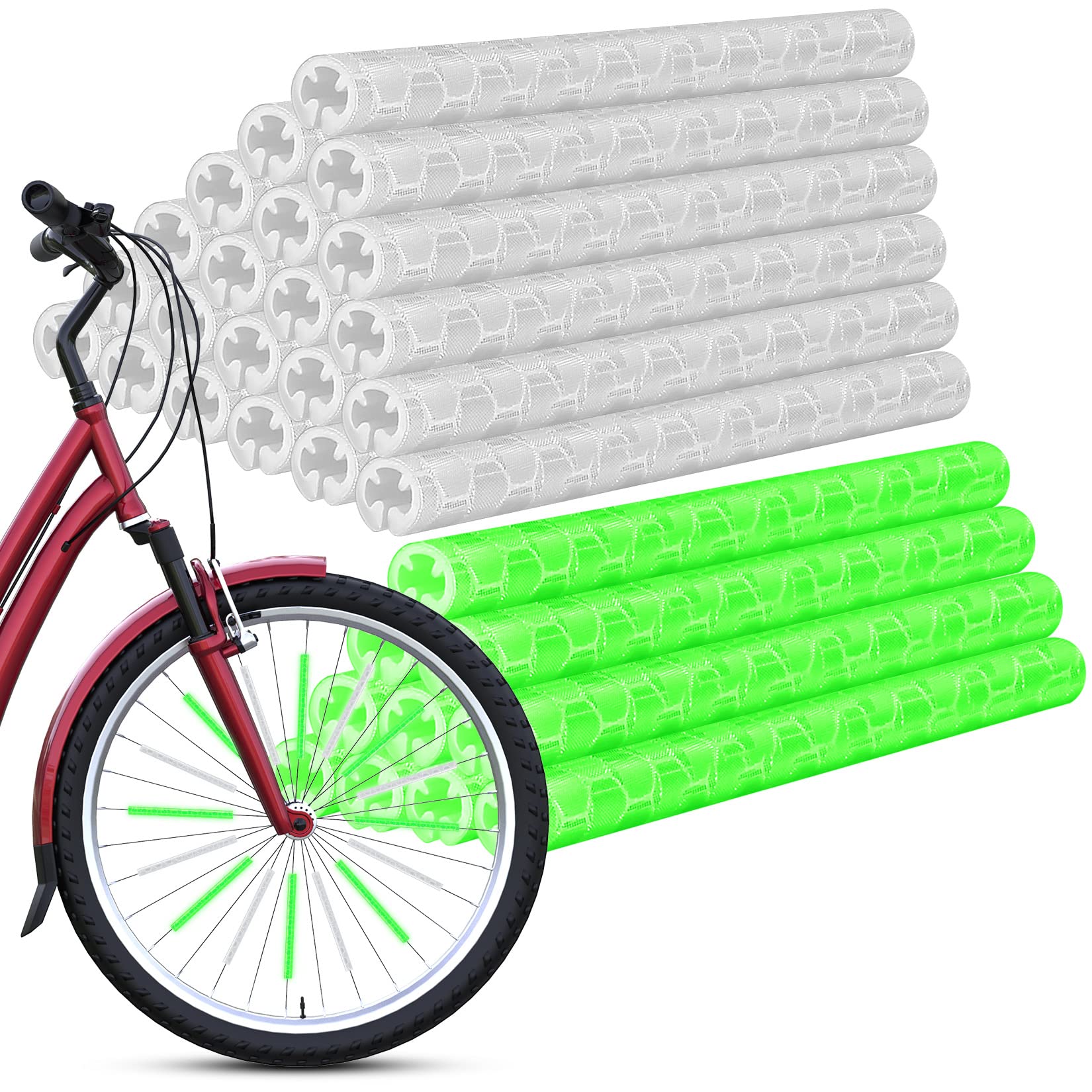 72 STK Bike Spoke Reflectors | 360 Visibility | Easy Assembly | White ...
