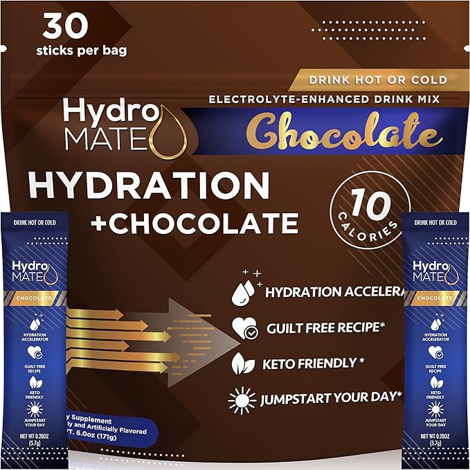 NatureWorks HydroMATE Electrolyte Powder Packets Drink Mix Low Sugar ...