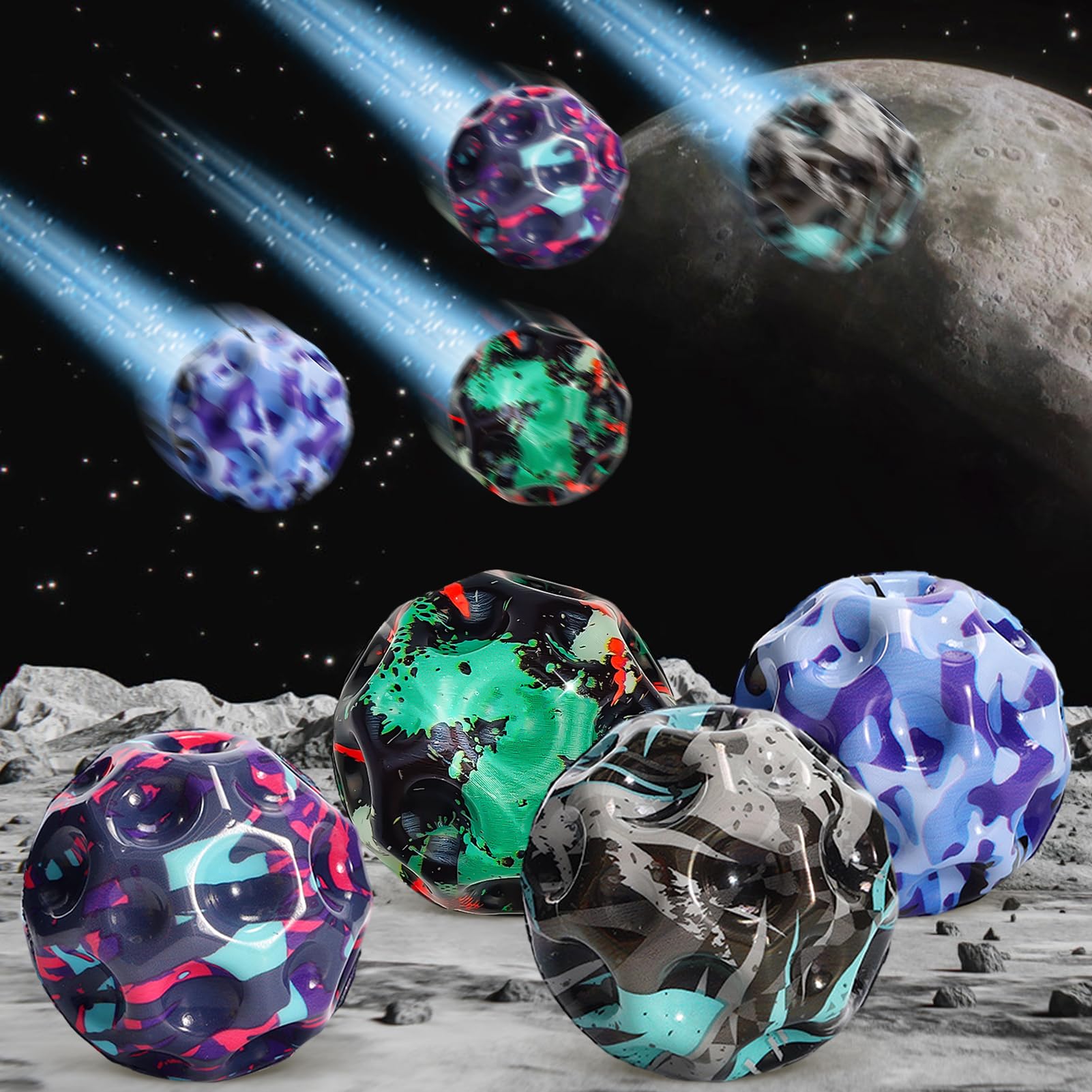 Waimxdao 4-Pack Astro Jump Balls - 7cm High Jump Rubber Bouncing Balls ...