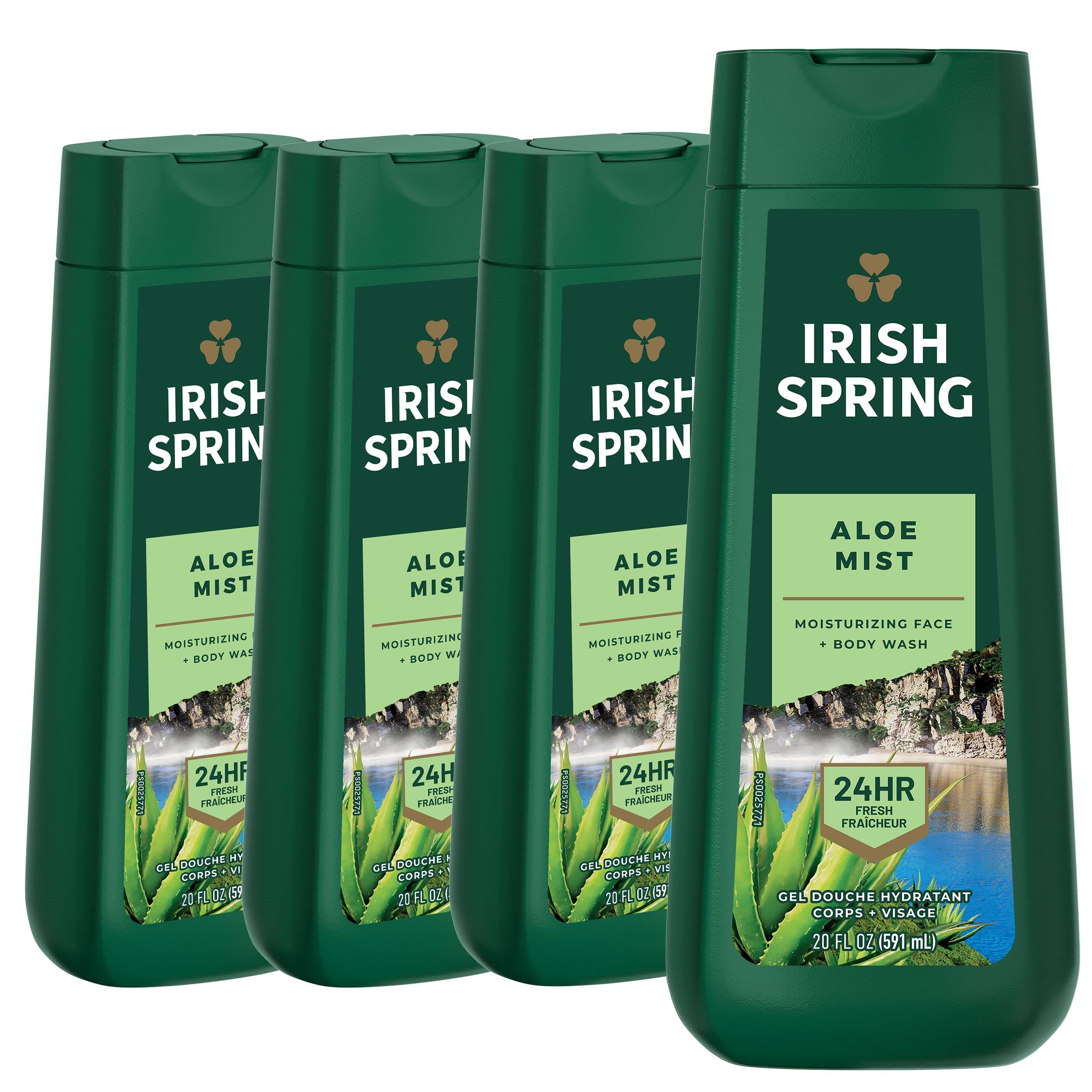 Irish Spring Men's Body Wash Shower Gel Aloe Mist 20 Oz 4 Pack Aloe ... Irish Spring Men's Body Wash Shower Gel Aloe Mist 20 Oz 4 Pack Aloe ...