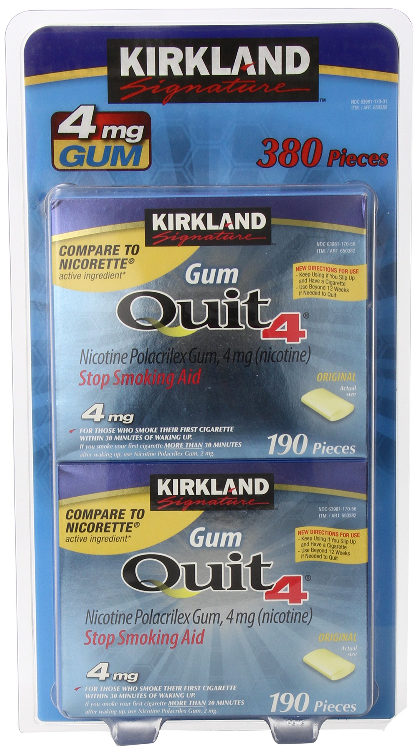 Kirkland Signature Quit Smoking Nicotine Gum 4 Mg 380 Pieces Kirkland Signature Quit Smoking Nicotine Gum 4 Mg 380 Pieces