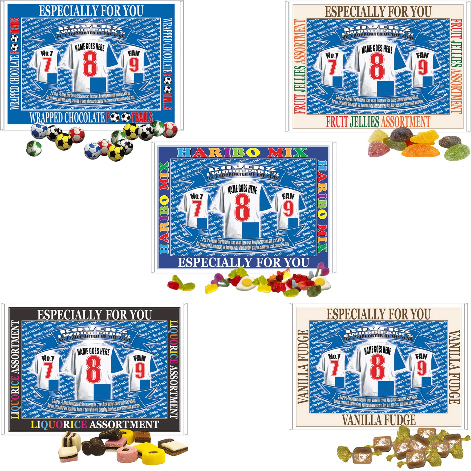 Blackburn Football Shirt Personalised Gift Boxed Sweets | Buy Now with ...