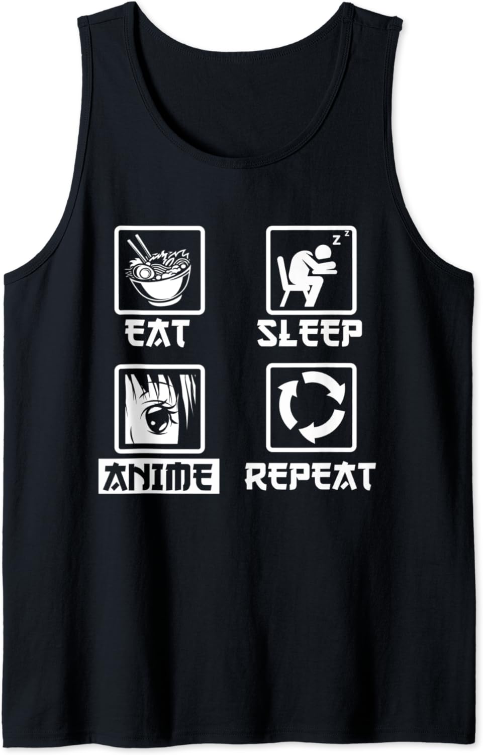 Ramen Noodles Kawaii Japanese Eat Sleep Anime Repeat Anime Tank Top ...