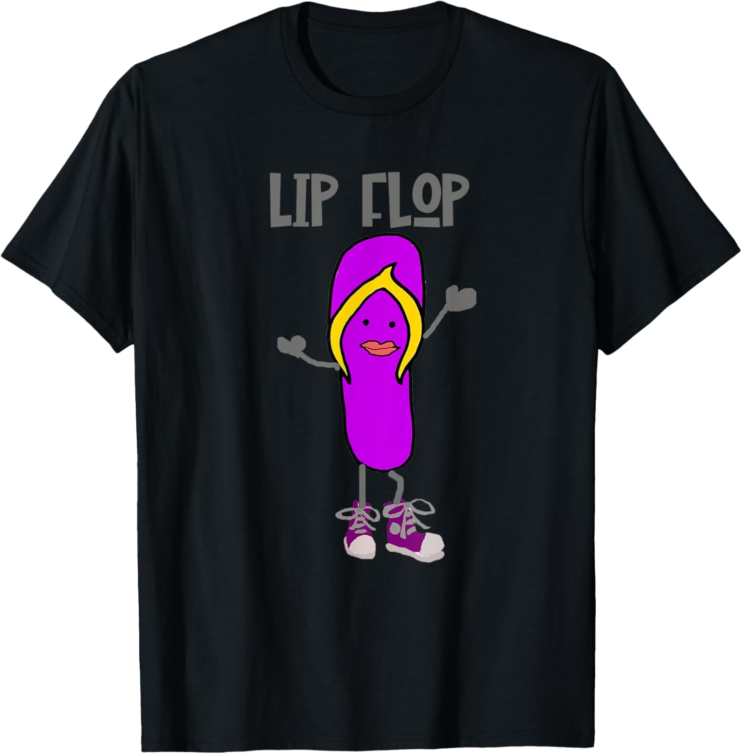Smileteesfunny Funny Lip Flop Flip Flop with Lips Beach Pun T-Shirt ...