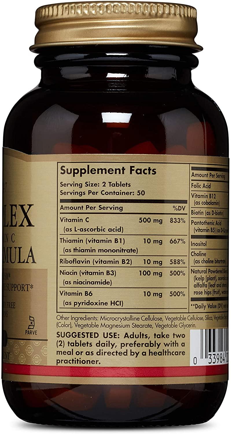 Solgar B-Complex With Vitamin C - 250 Tablets