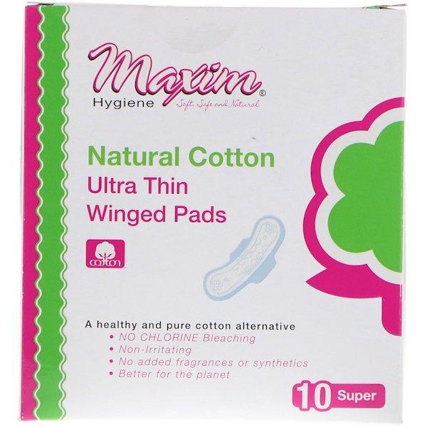 Maxim Ultra Thin Winged Pads - Super Unscented, 10 Count | Comfort ...
