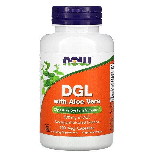 DGL with Aloe Vera 400 mg - 100 Veg Capsules | Now Foods - Digestive ...