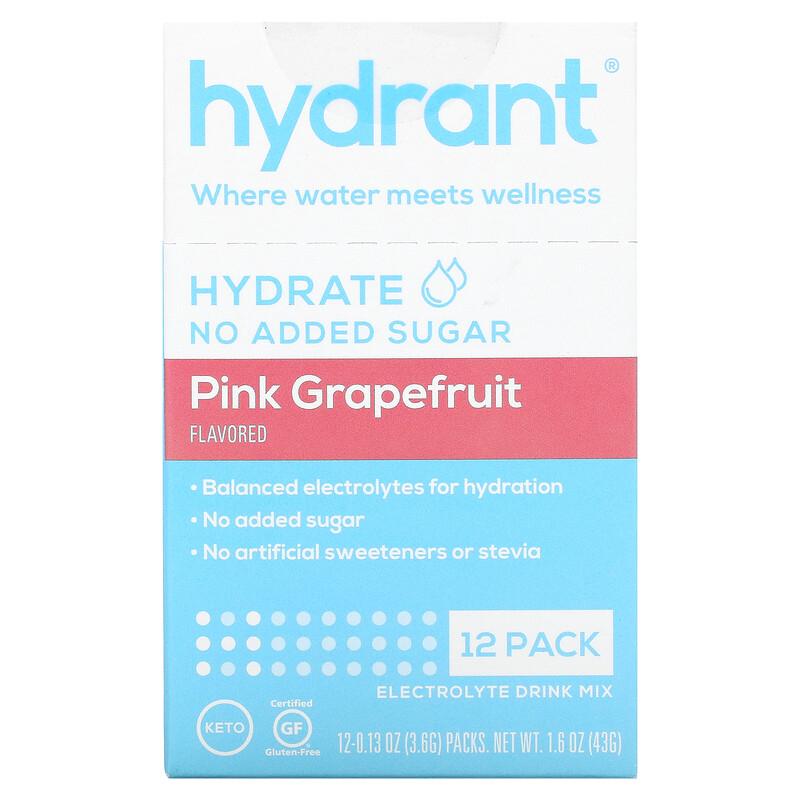 Hydrant Electrolyte Drink Mix - Pink Grapefruit 12 Pack (0.13 oz each ...